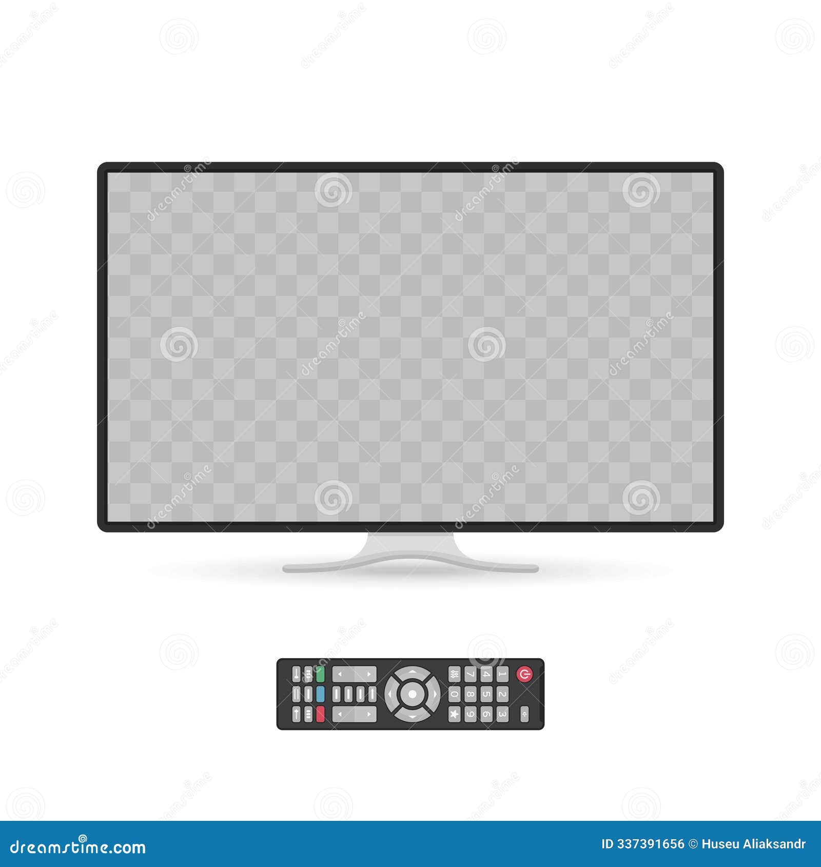 Realistic Black Television Screen Stock Illustration - Illustration of ...