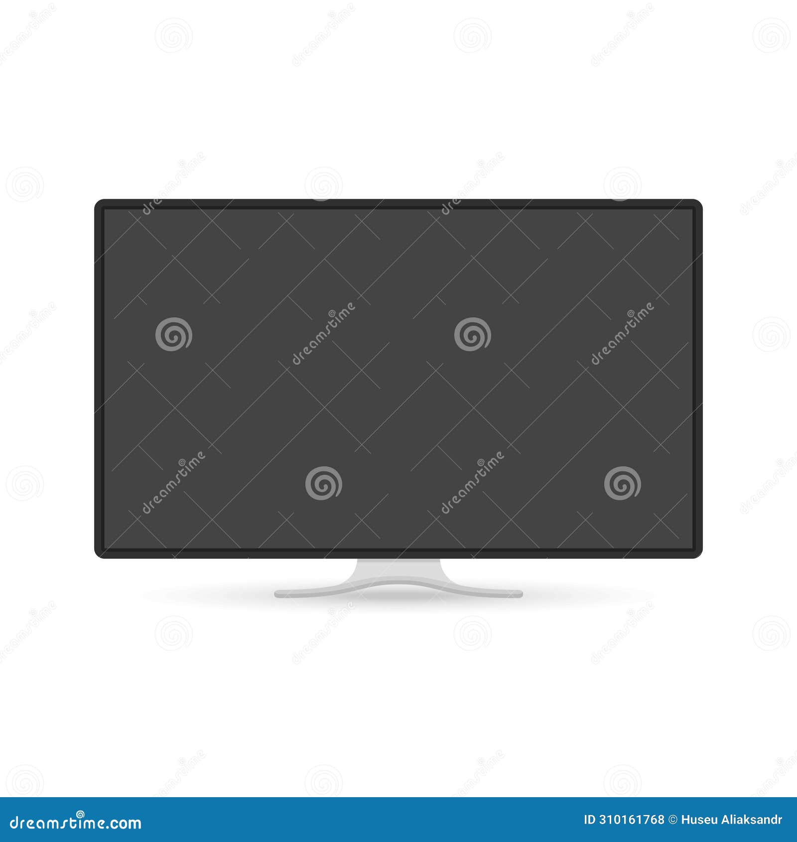 Realistic Black Television Screen Stock Illustration - Illustration of ...