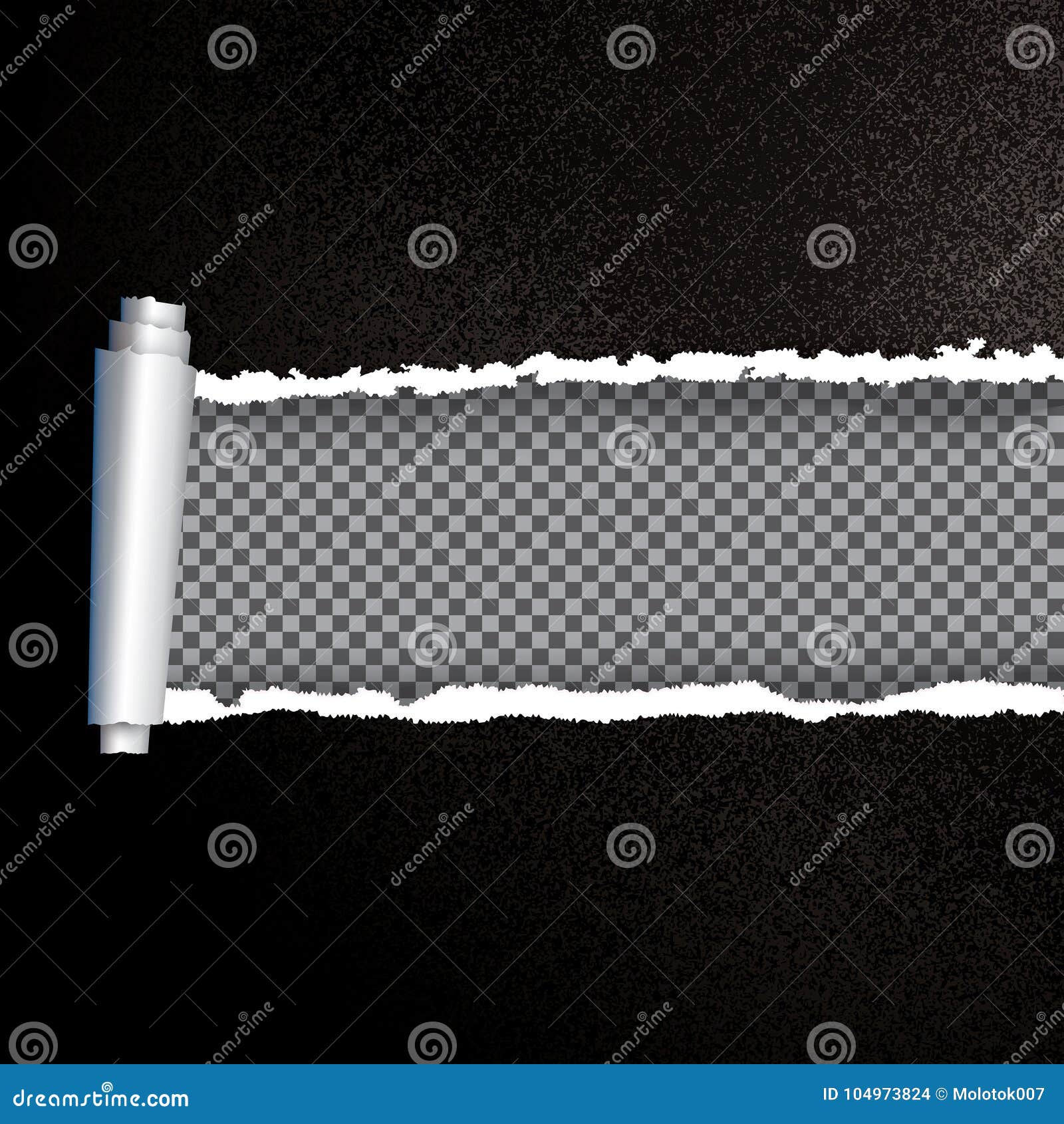 Realistic Black Torn Open Paper with Copy Space. Stock Vector ...
