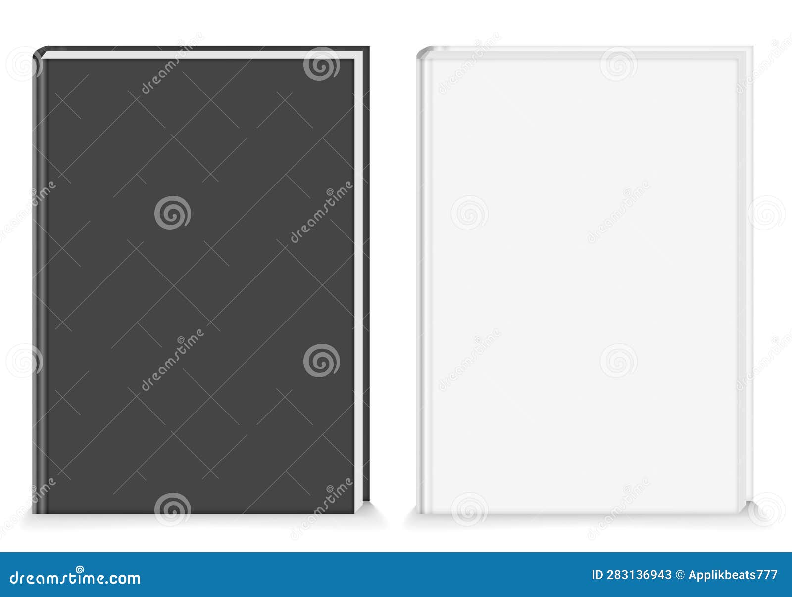 Realistic Black and White Books with Empty Covers Stock Vector ...