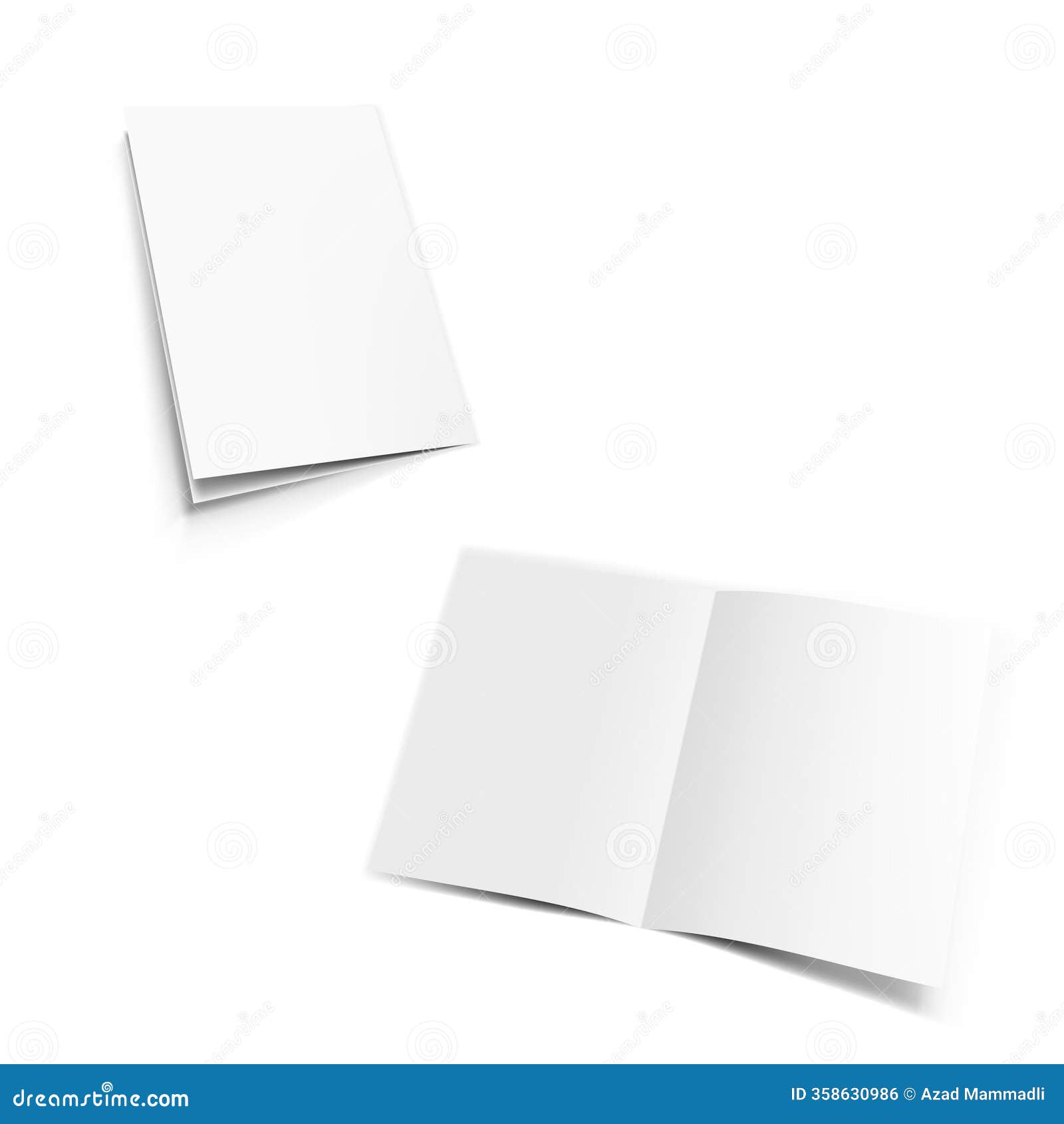 Realistic Blank Brochure and Booklet Mockup Set on White Background ...
