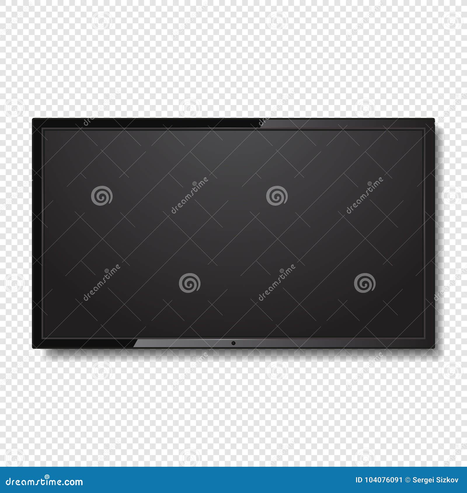 Realistic Blank Led TV Screen on Transparent Background. Vector Stock ...