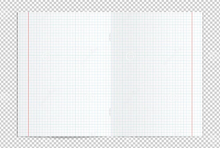 Realistic Blank Lined Copy Book Spread Stock Vector - Illustration of ...