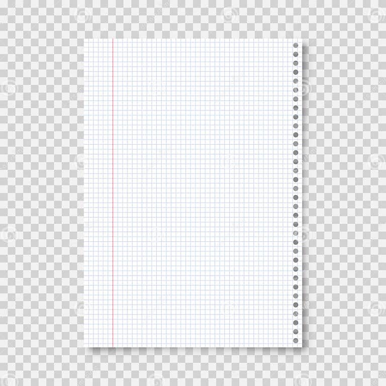 Realistic Blank Lined Paper Sheet in A4 Format on Transparent ...