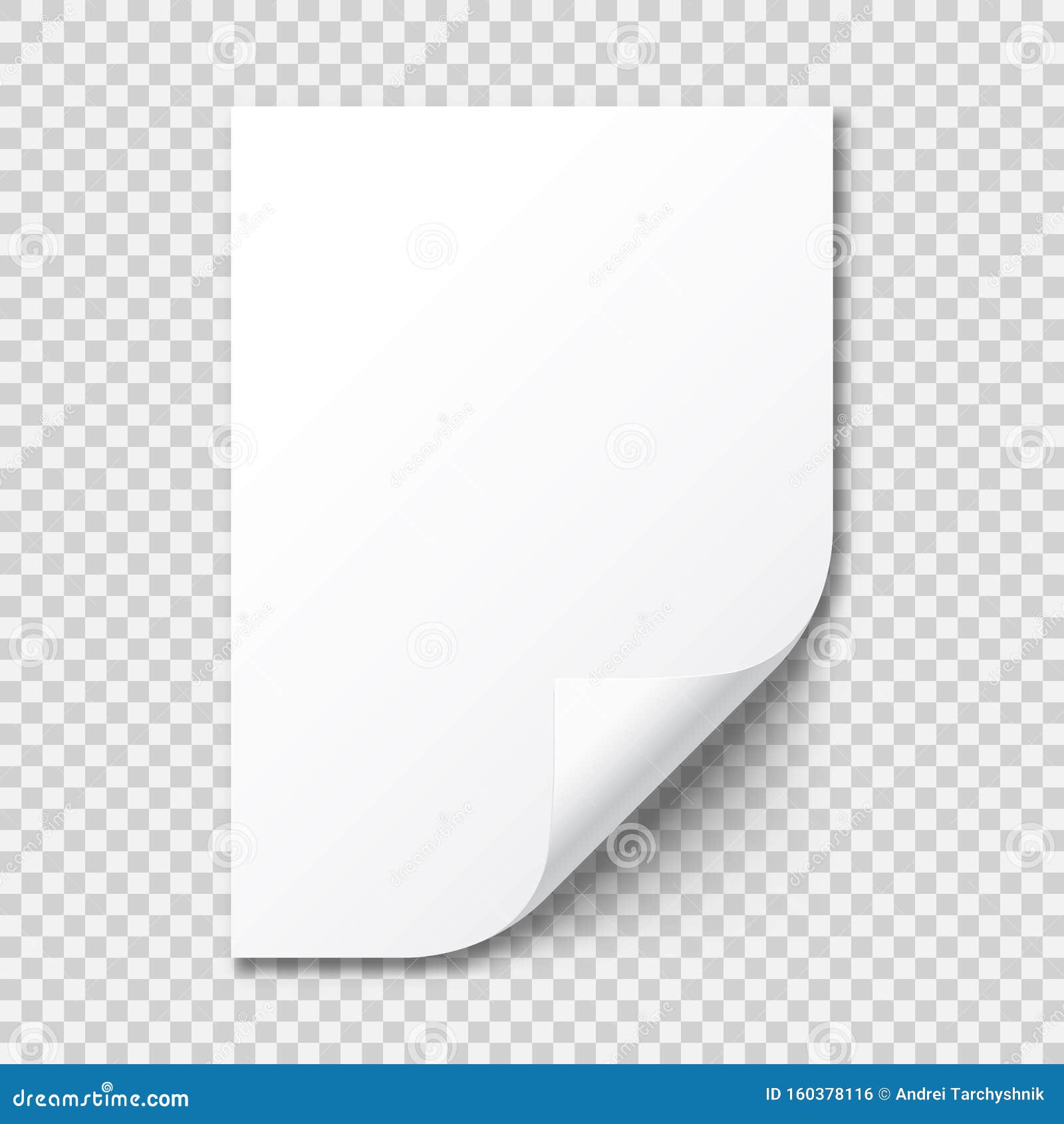 Realistic Blank Paper Sheet with Shadow in A4 Format on Transparent ...