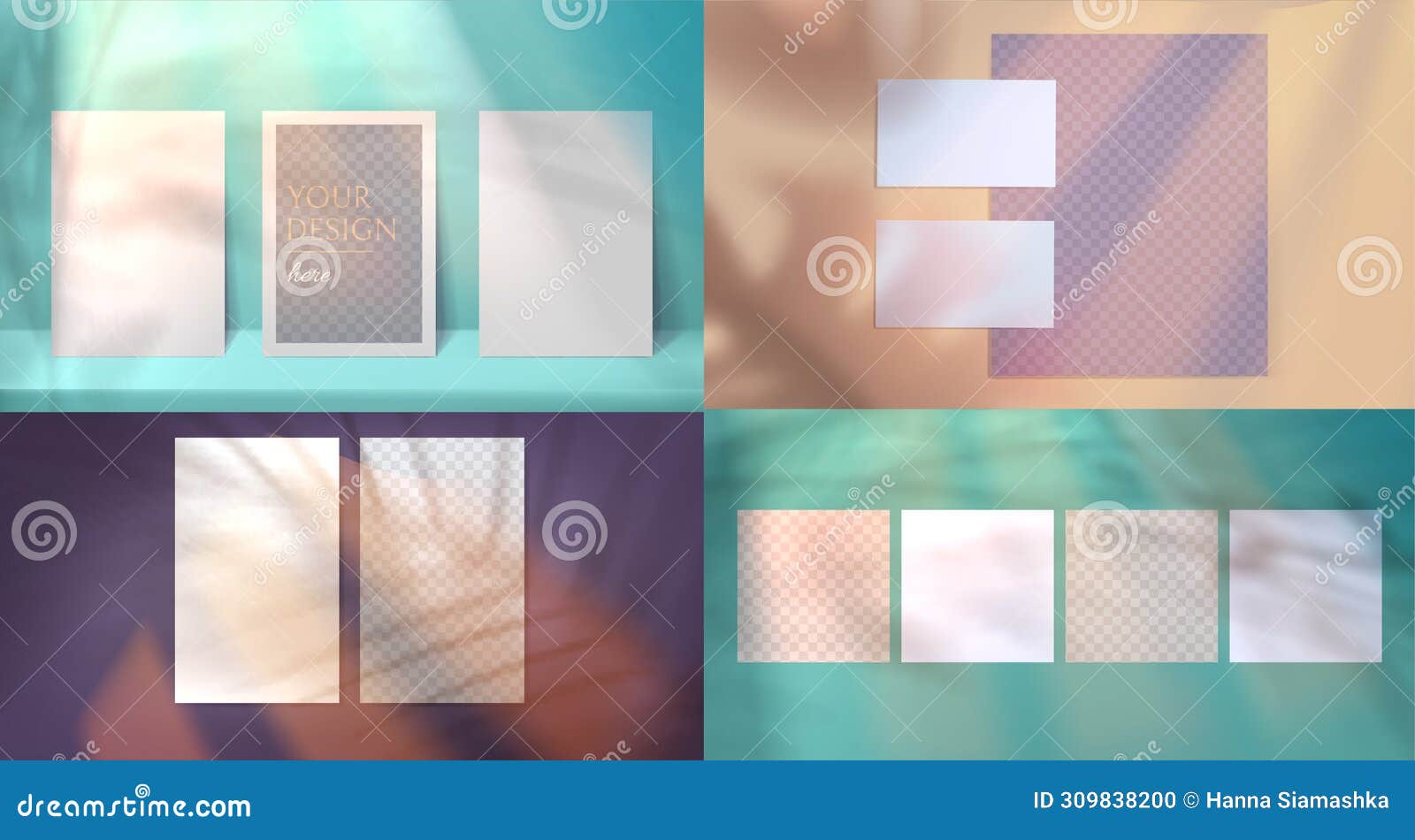 Realistic Blank Paper Sheet and Shadow Overlay Effects Stock Vector ...