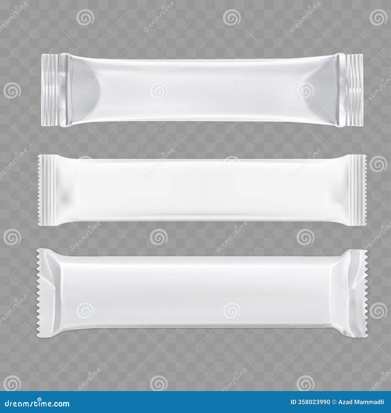 Realistic Blank Snack Bar Packaging Wrapper Mockup Set on Transparent ...