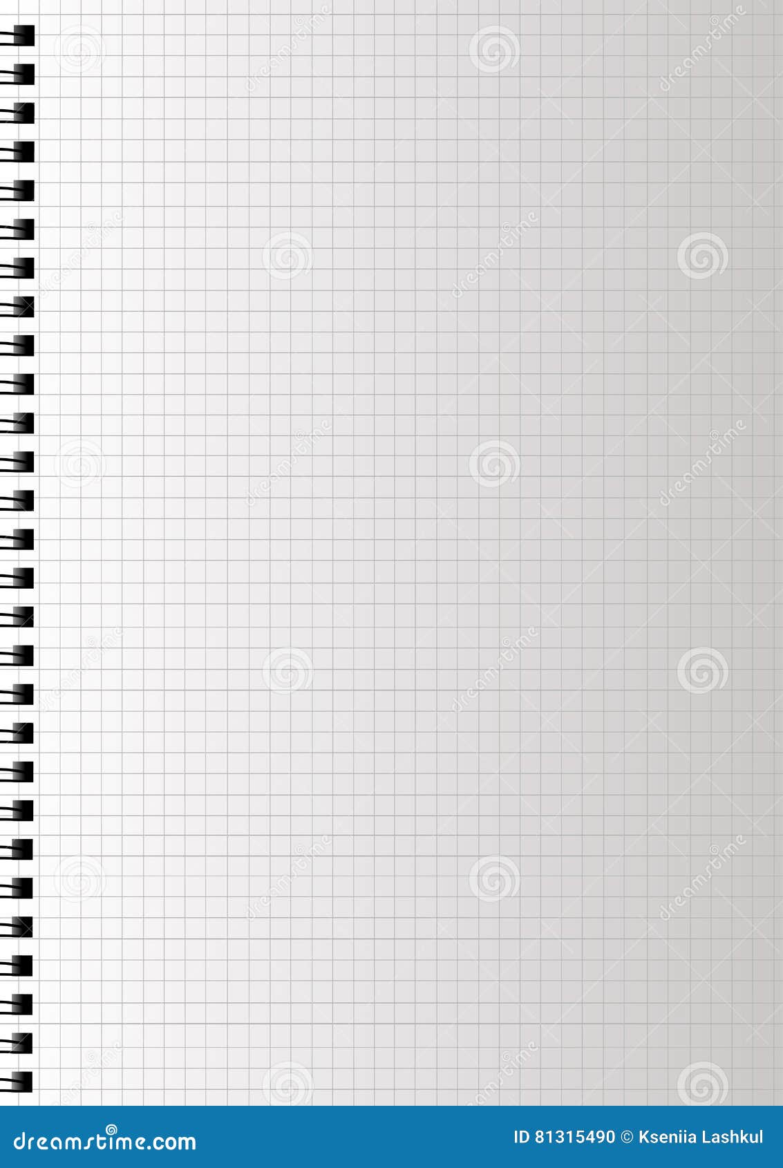 Realistic Blank Squared Notebook Paper Stock Vector - Illustration of ...