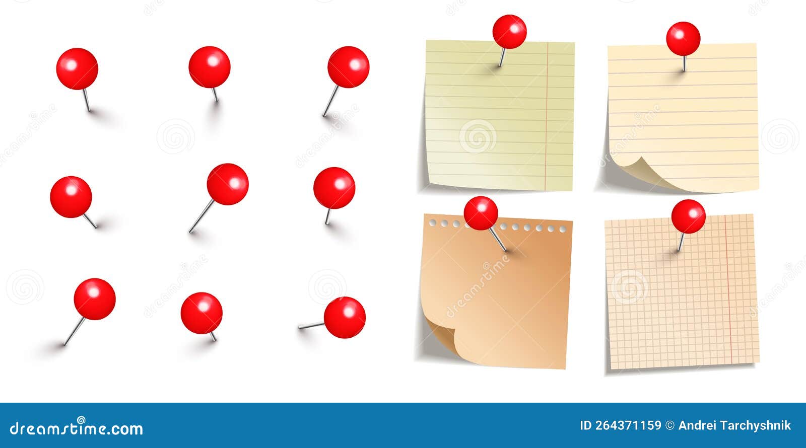 Realistic Blank Sticky Notes Isolated on White Background. Brown Sheets ...