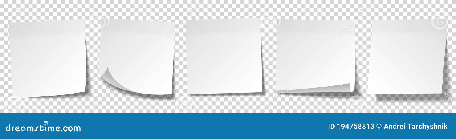 Realistic Blank Sticky Notes. Sheets of Note Papers. Paper Reminder ...