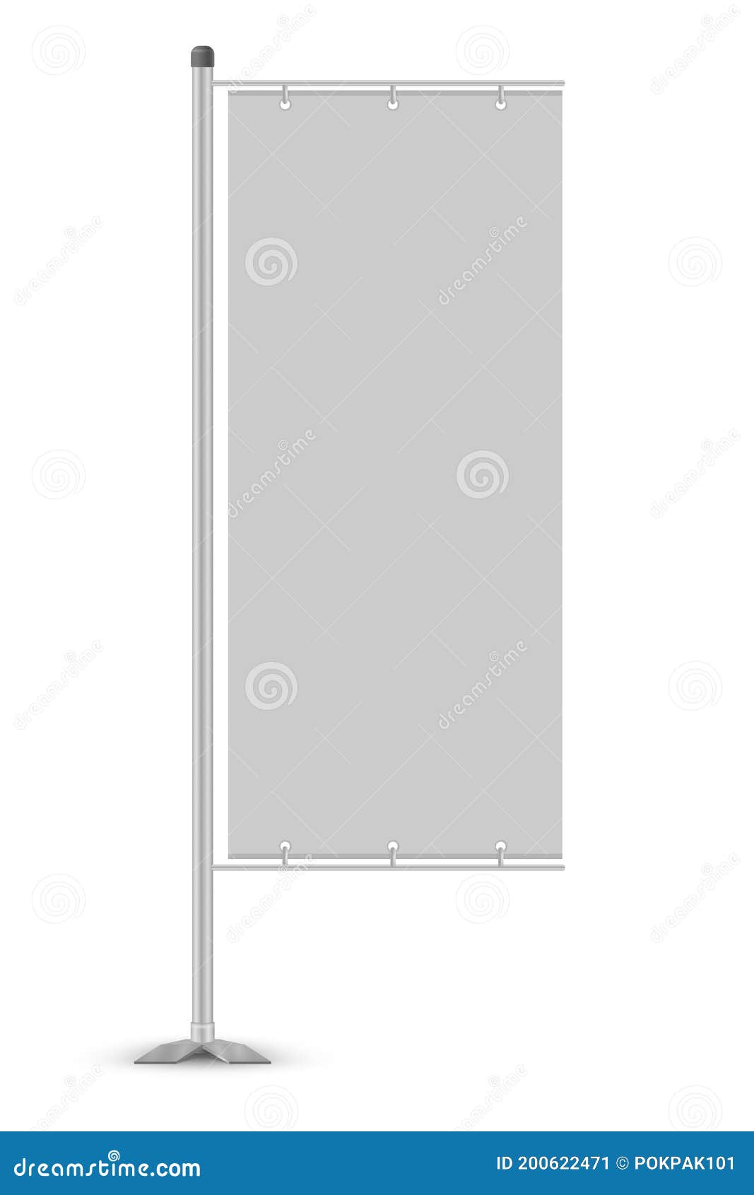 Realistic Blank White Banner Flag Stock Illustration - Illustration of ...