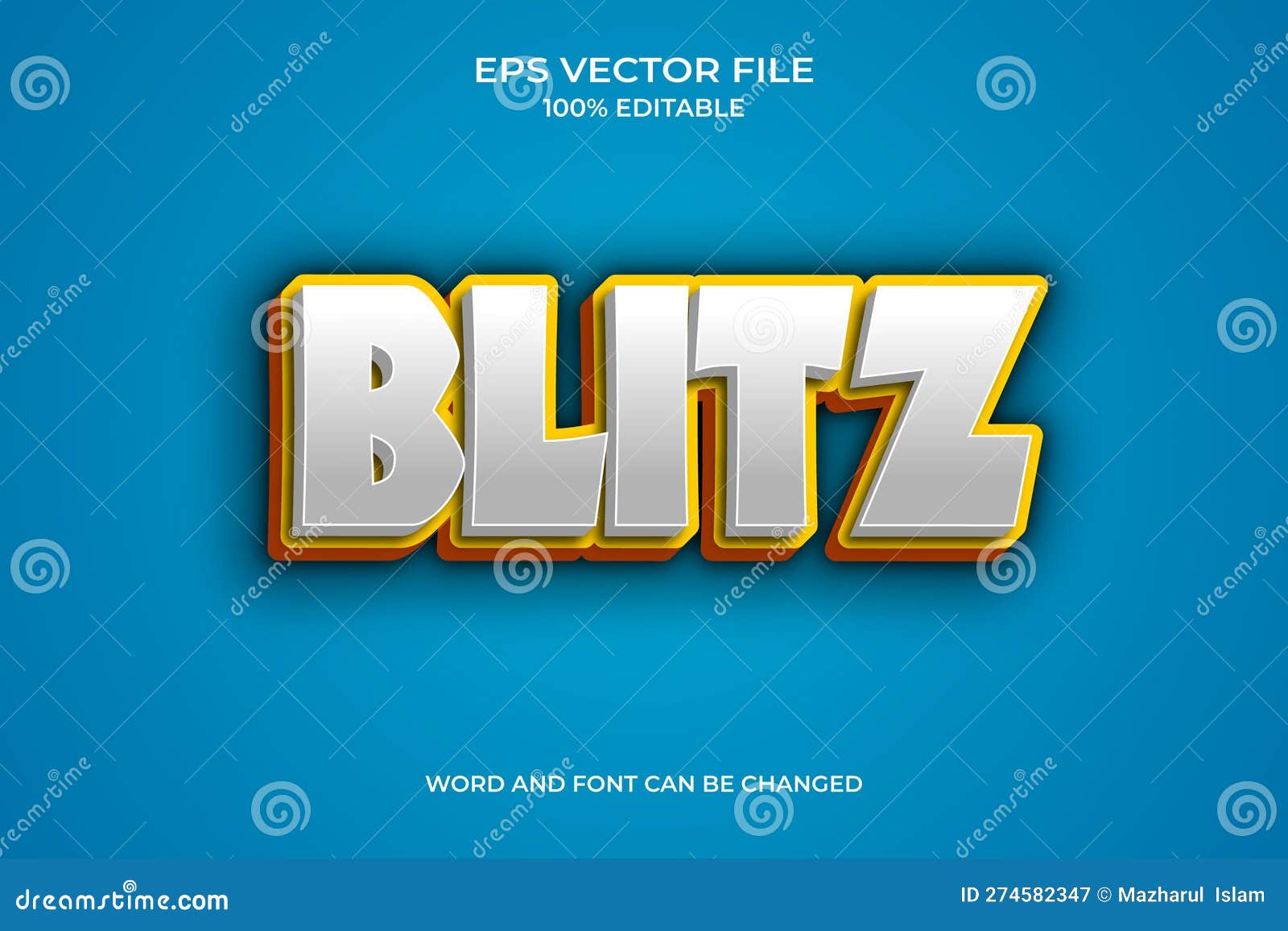 Editable Blitz Text Effect Vector Illustration | CartoonDealer.com ...