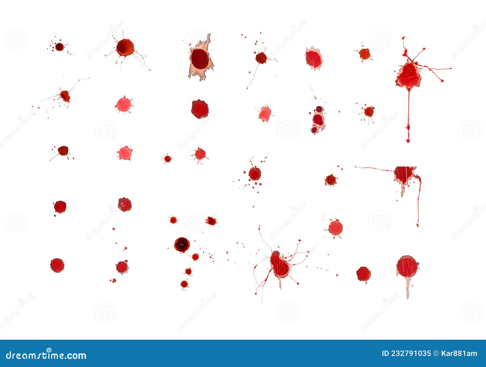 Realistic Blood Isolated on White Background. Drops of Blood and ...