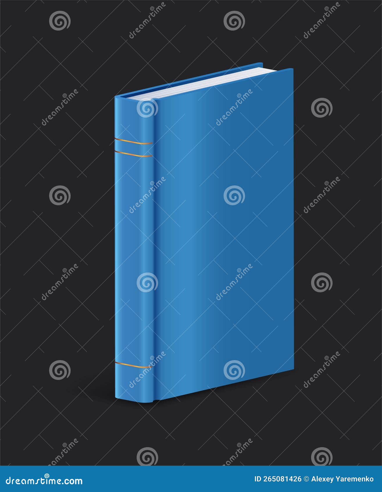 Realistic blue book stock vector. Illustration of realistic - 265081426