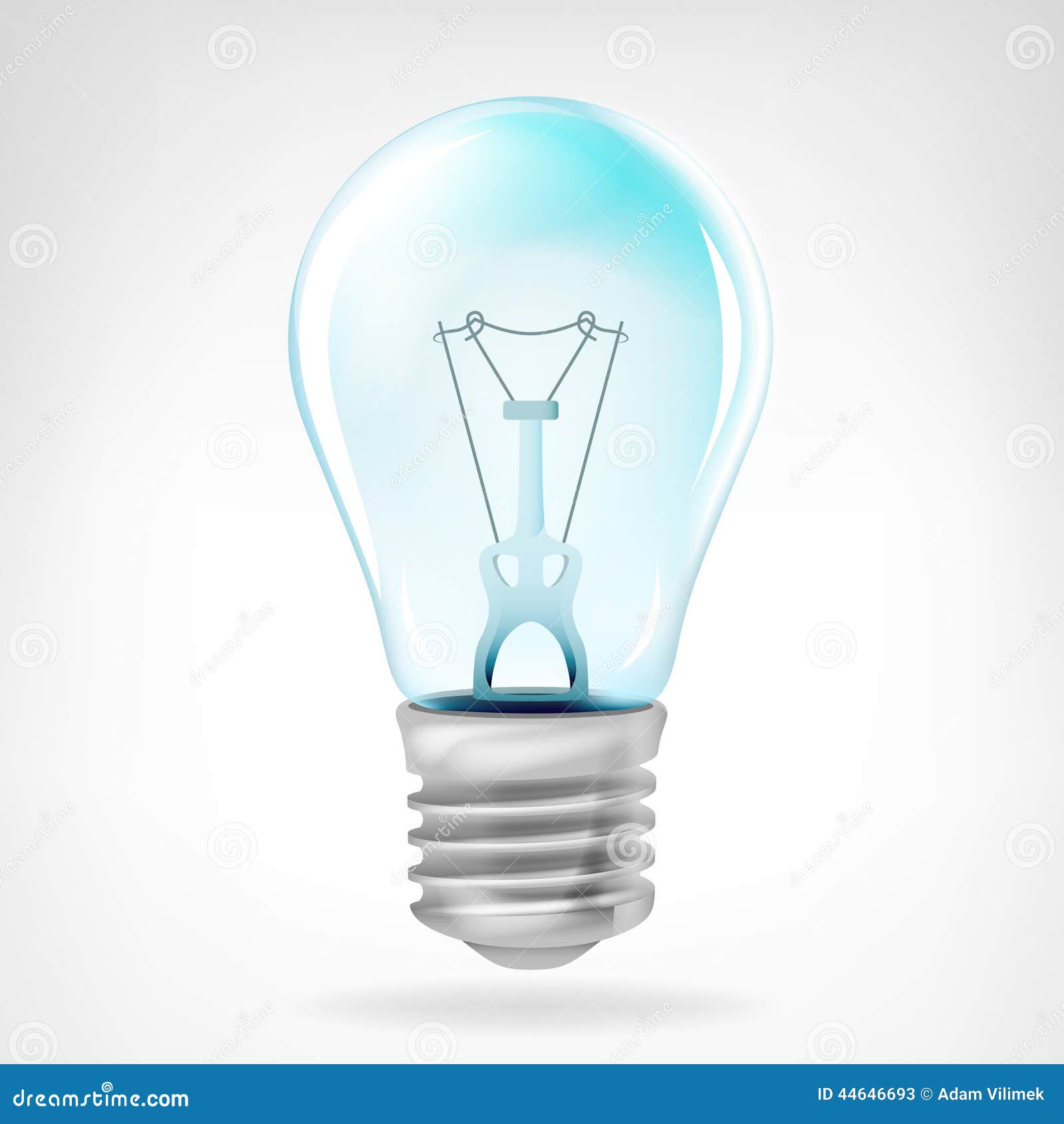 Realistic Blue Bulb Object Isolated on White Stock Vector ...