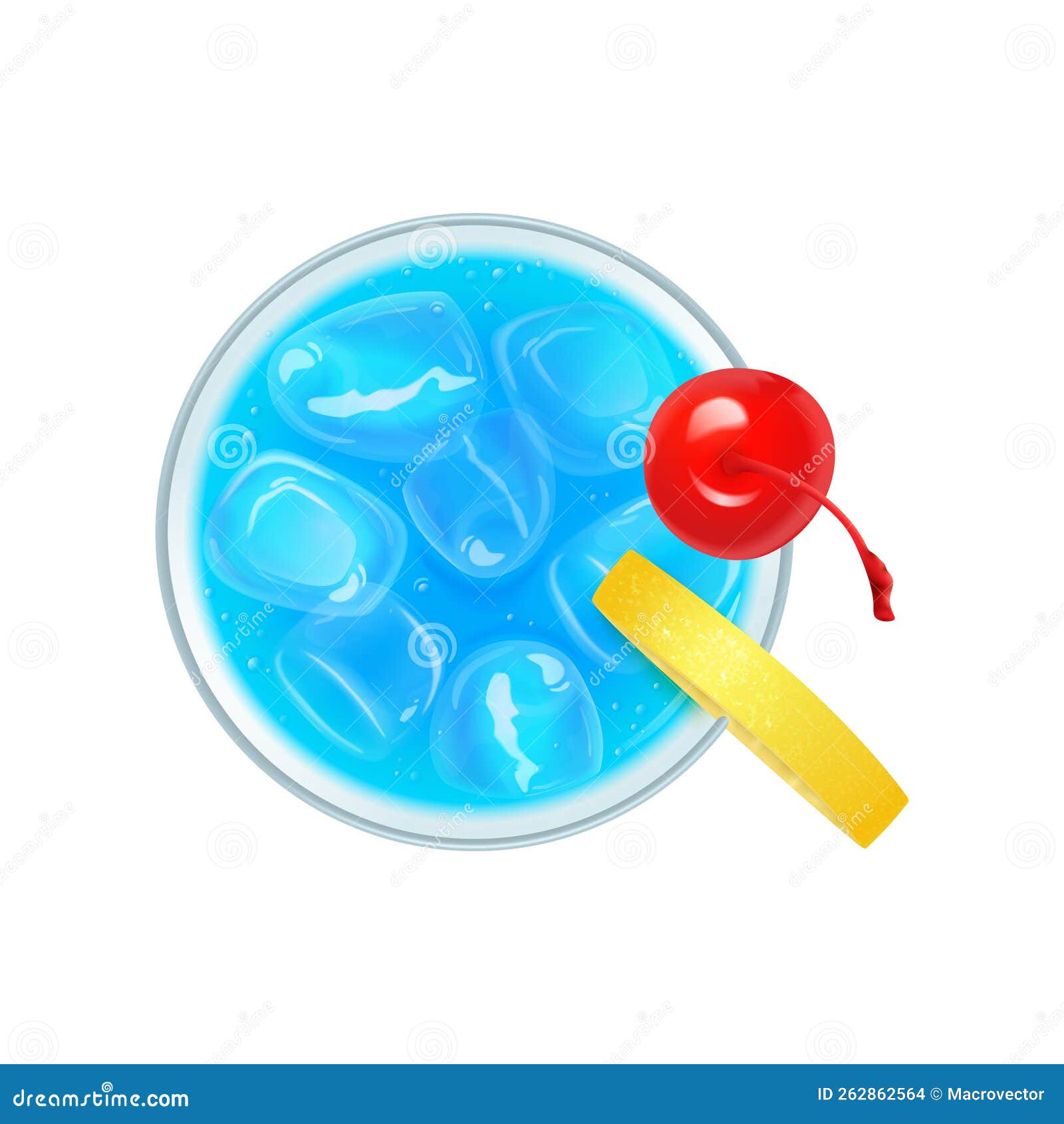 Realistic Blue Cocktail Composition Stock Vector - Illustration of cool ...