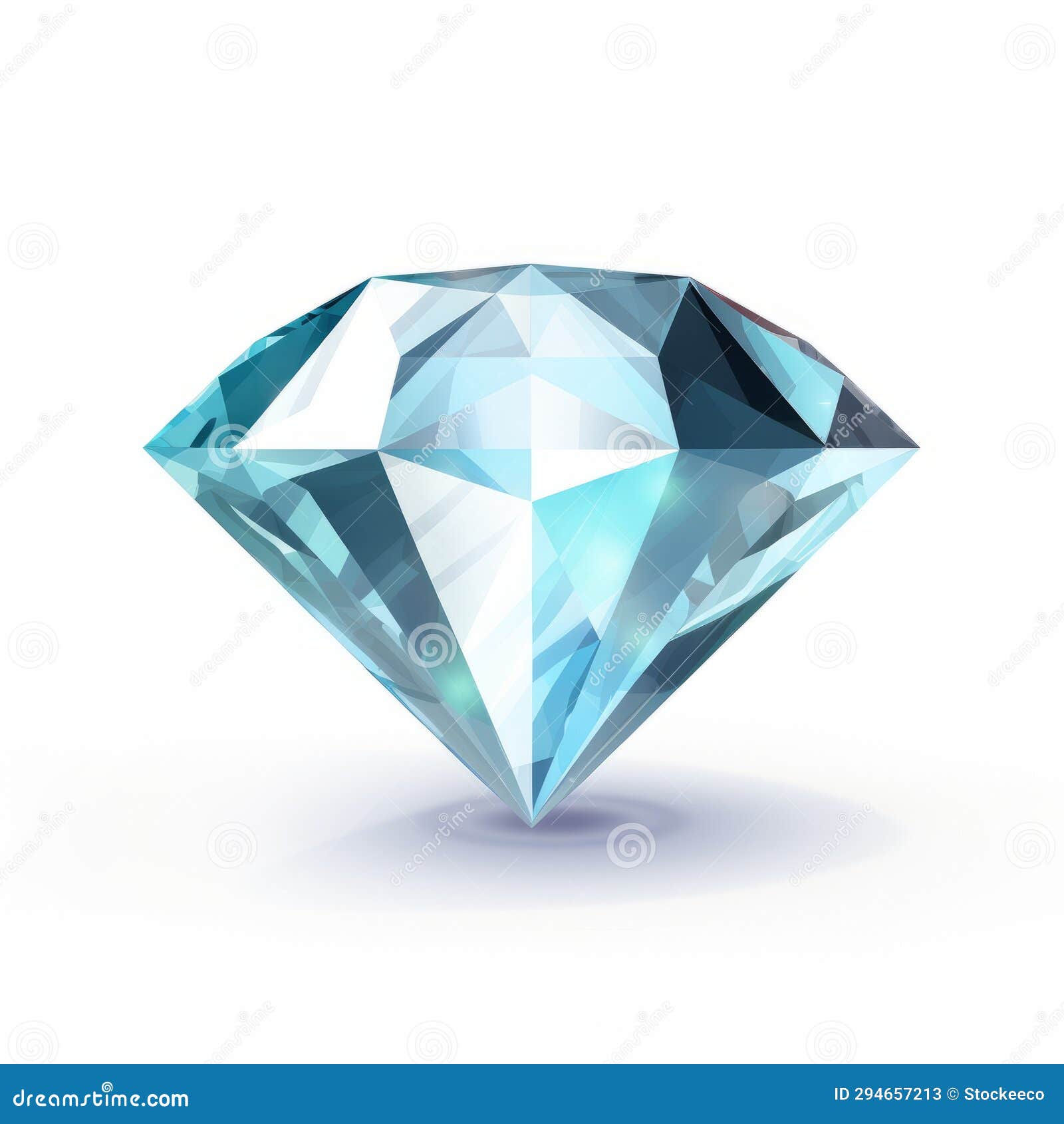 Realistic Blue Diamond on White Background - Masterful Shading and ...