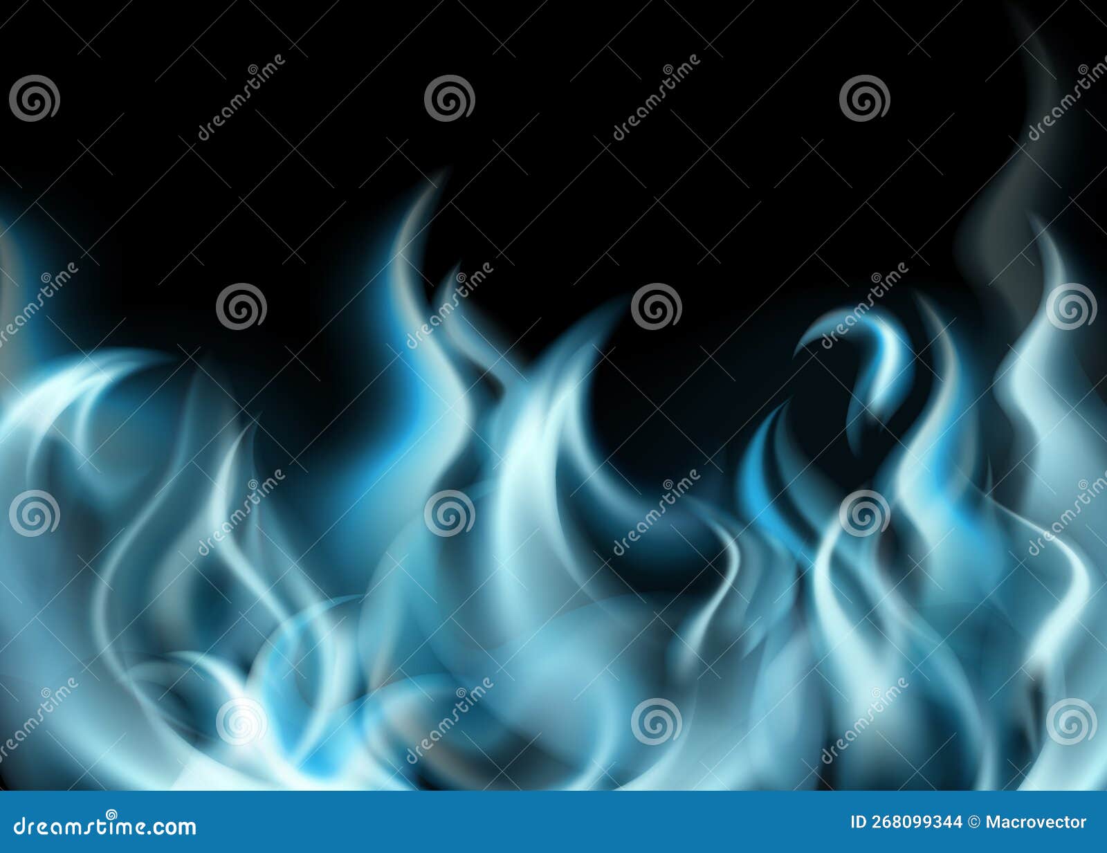 Realistic Blue Fire Concept Stock Vector - Illustration of flame, spark ...
