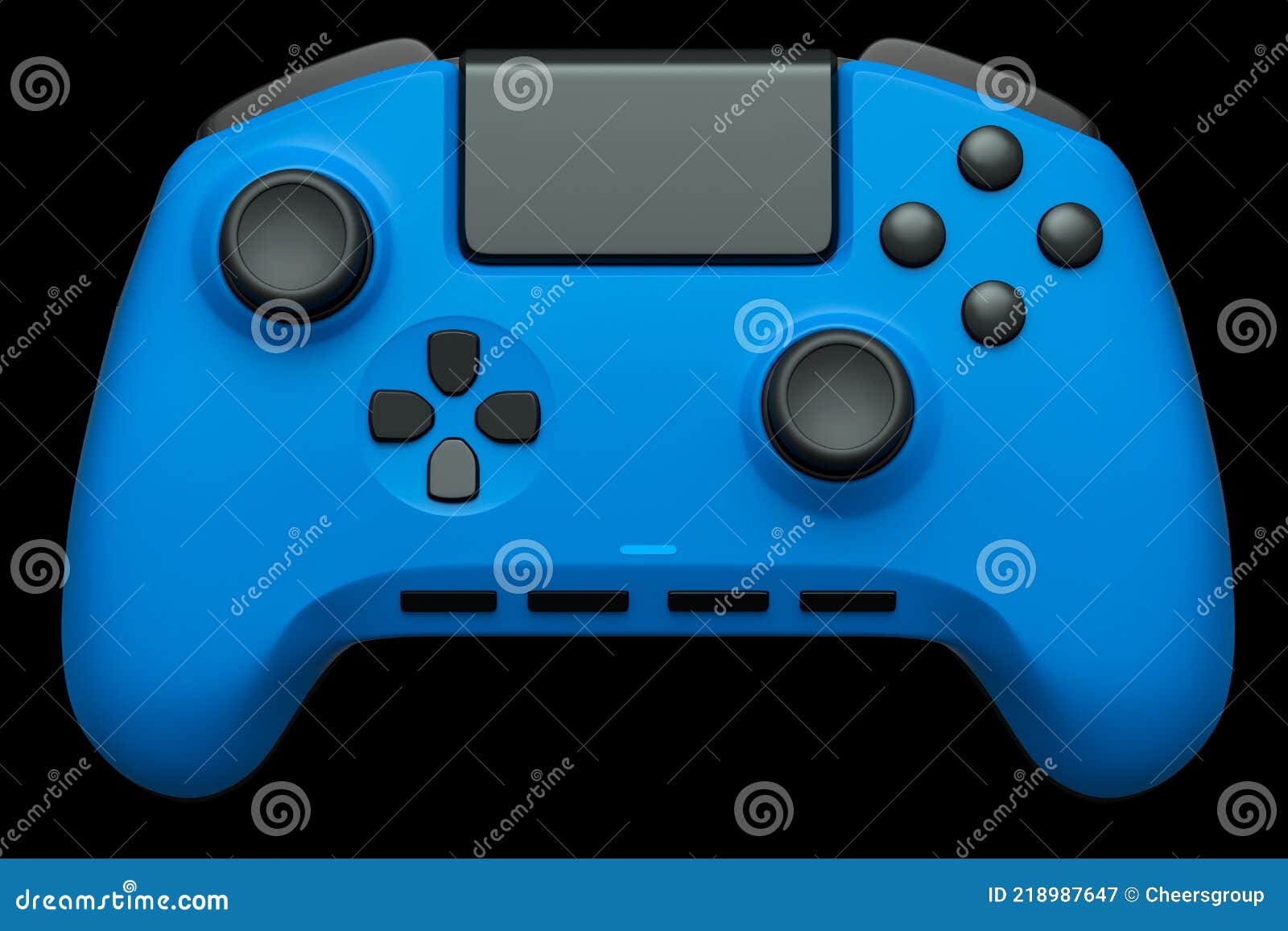 Realistic Blue Joystick for Video Game Controller on Black Background ...