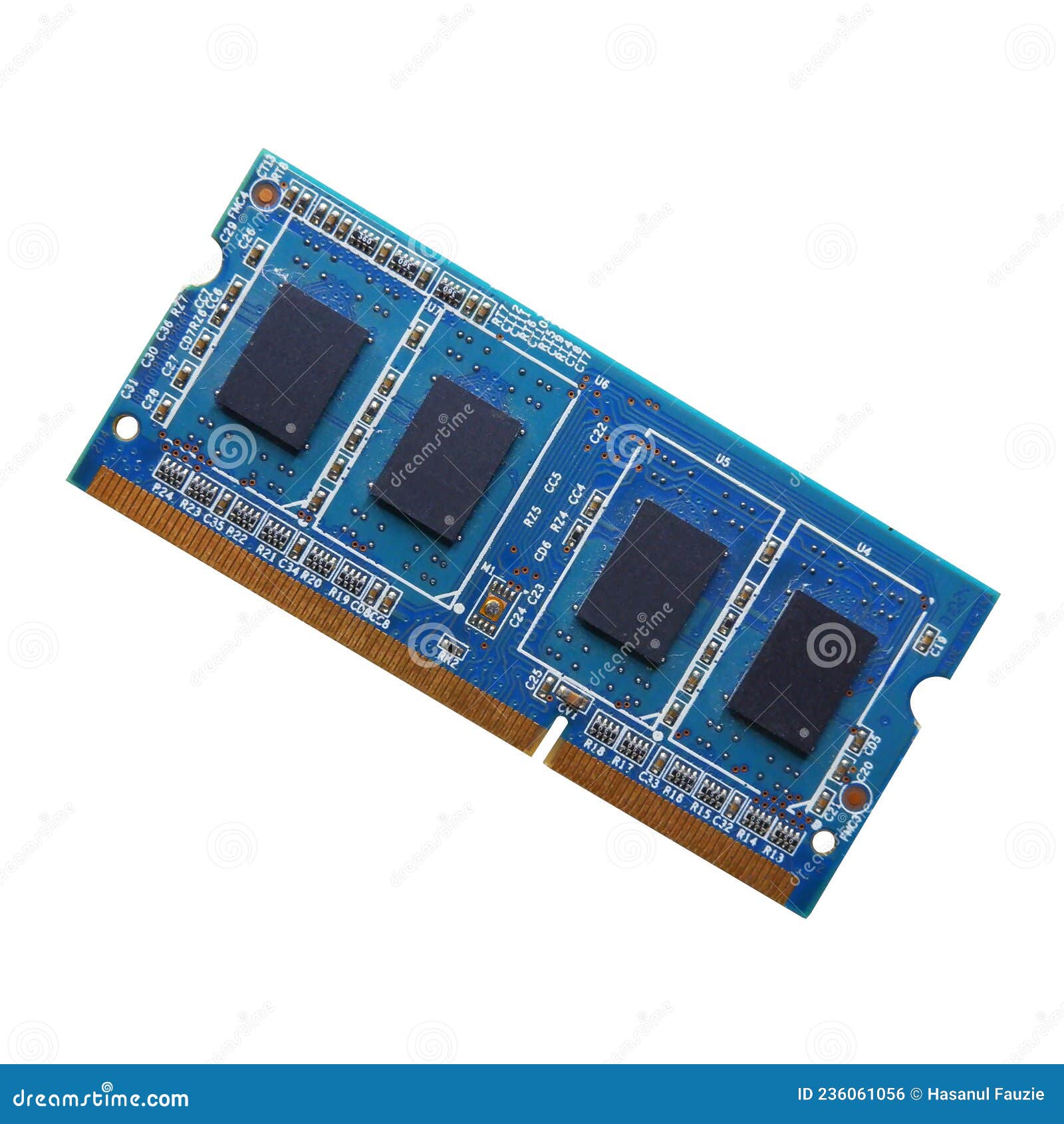 Realistic Blue Memory Computer Chip Isolated Stock Photo - Image of ...