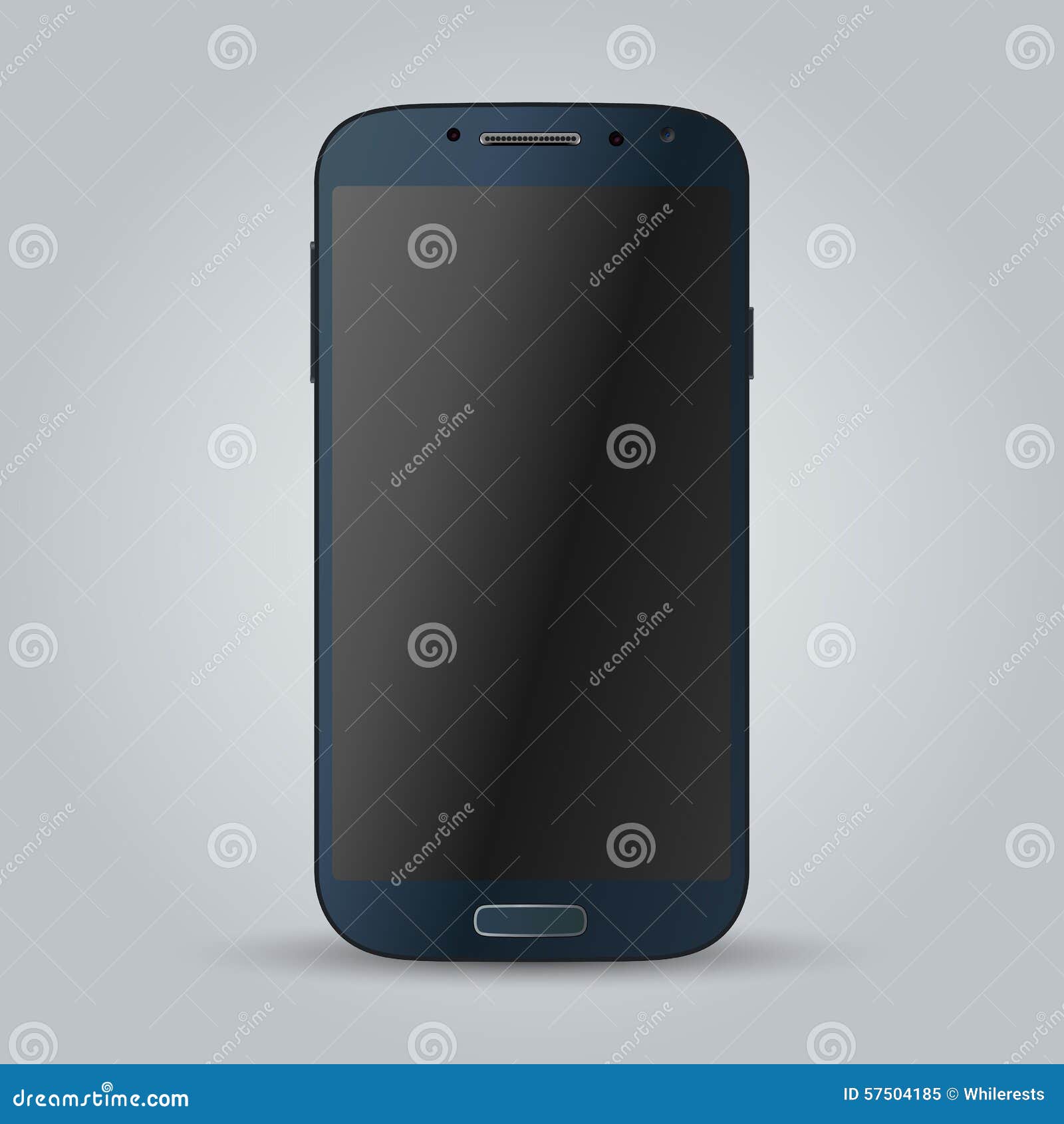 Realistic Blue Mobile Phone. Illustration Image Stock Illustration ...