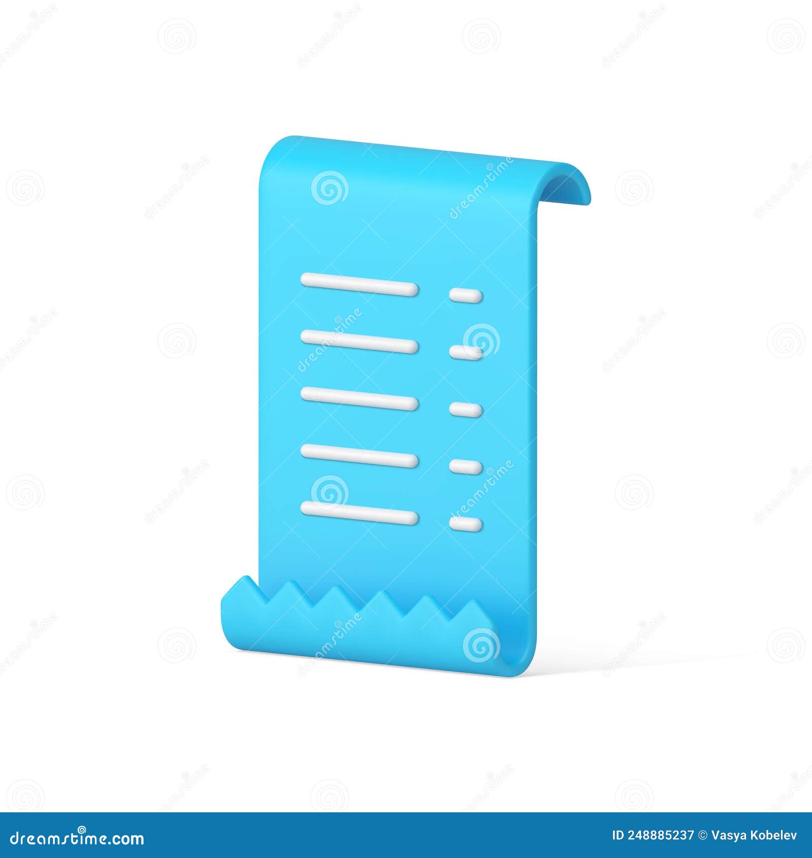 Realistic Blue Paper Check Business Blank Document Payment Banking ...