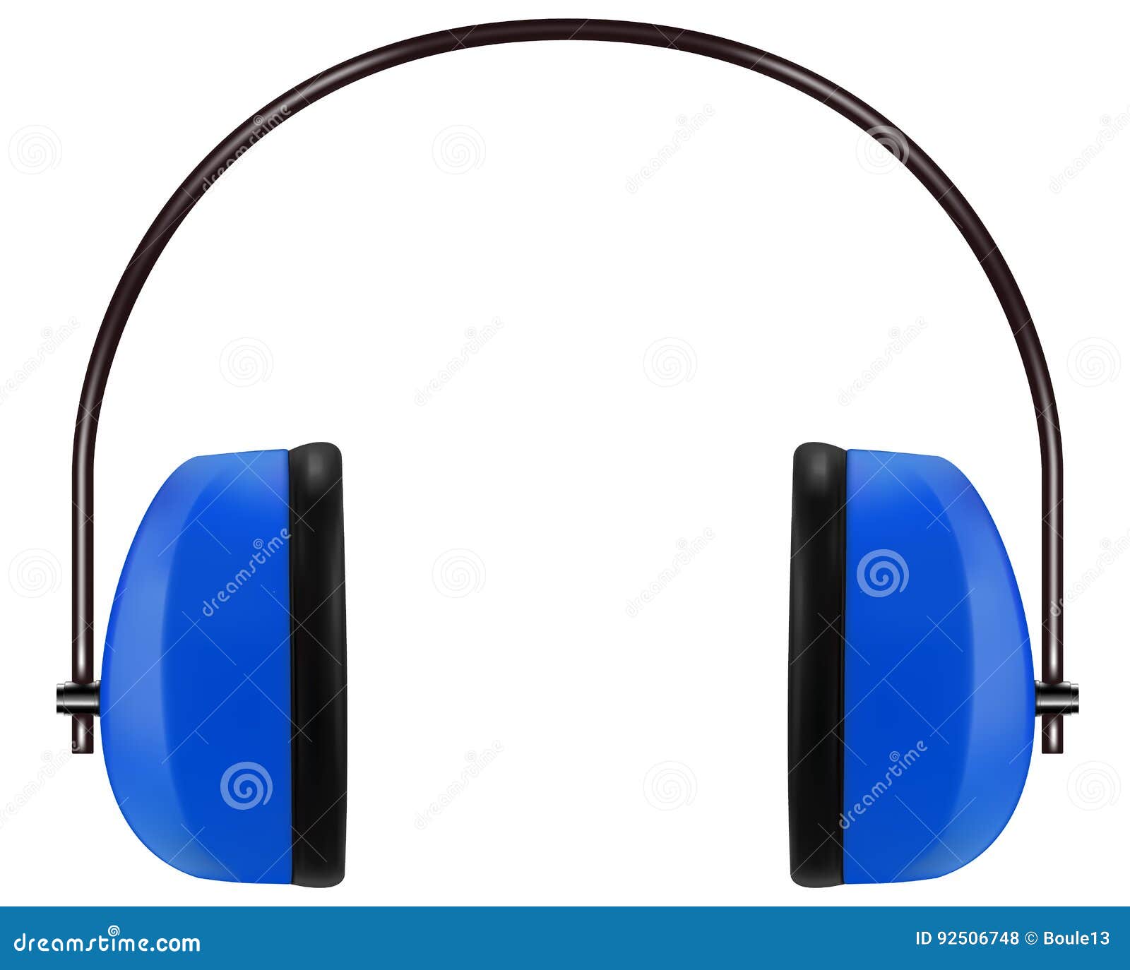 Realistic Blue Protective Headphones or Earmuffs Stock Vector ...