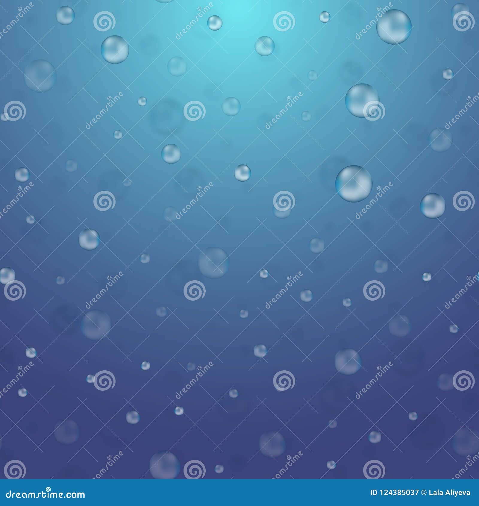 Realistic Blue Rain Drops on Blue Background . Stock Vector ...