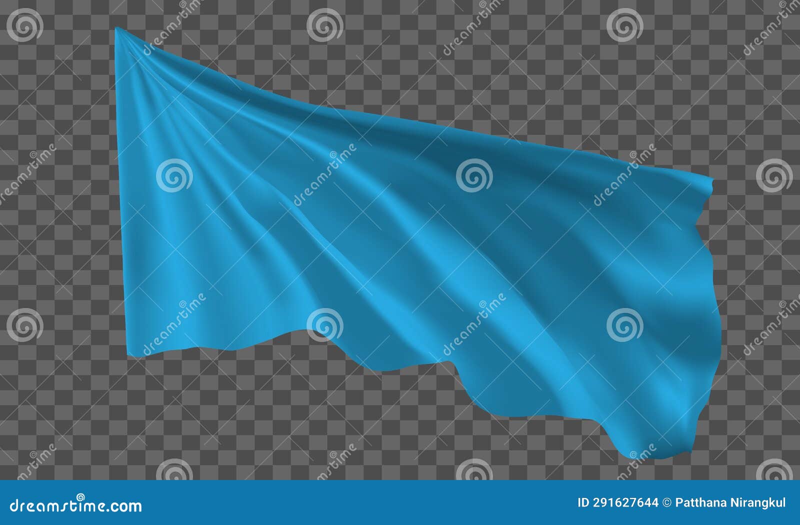 Realistic Blue Sky Flag Flying on Grey Checkered Background Vector ...
