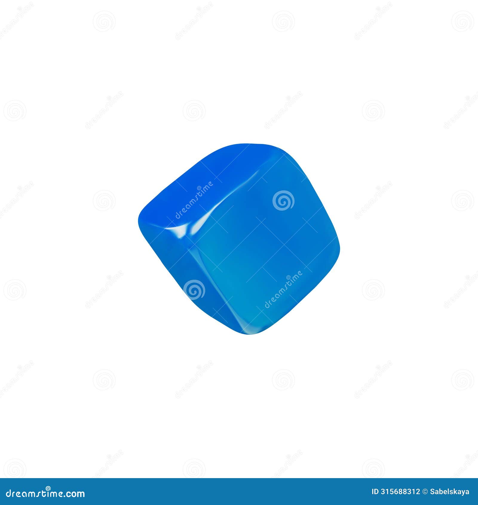 Realistic Blue Square Cube with Soft Corners Falling 3d Vector, Volume ...