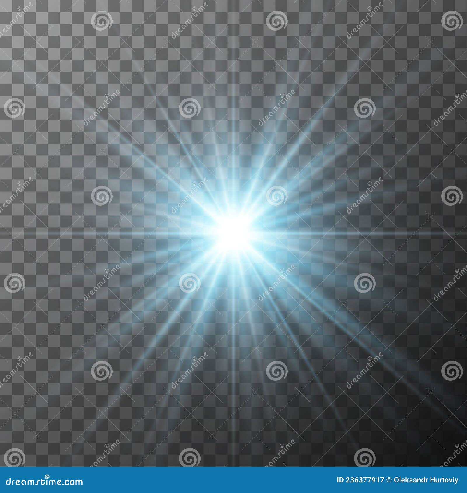 Realistic Blue Starburst Lighting Isolated on Transparent Background ...