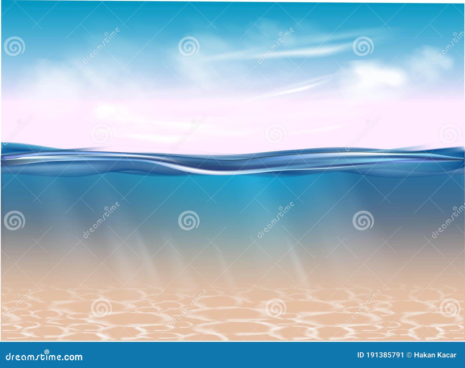 Realistic Blue Underwater. 3D Illustration. Vector. Stock Vector ... Realistic Blue Underwater. 3D Illustration. Vector. Stock Vector ...