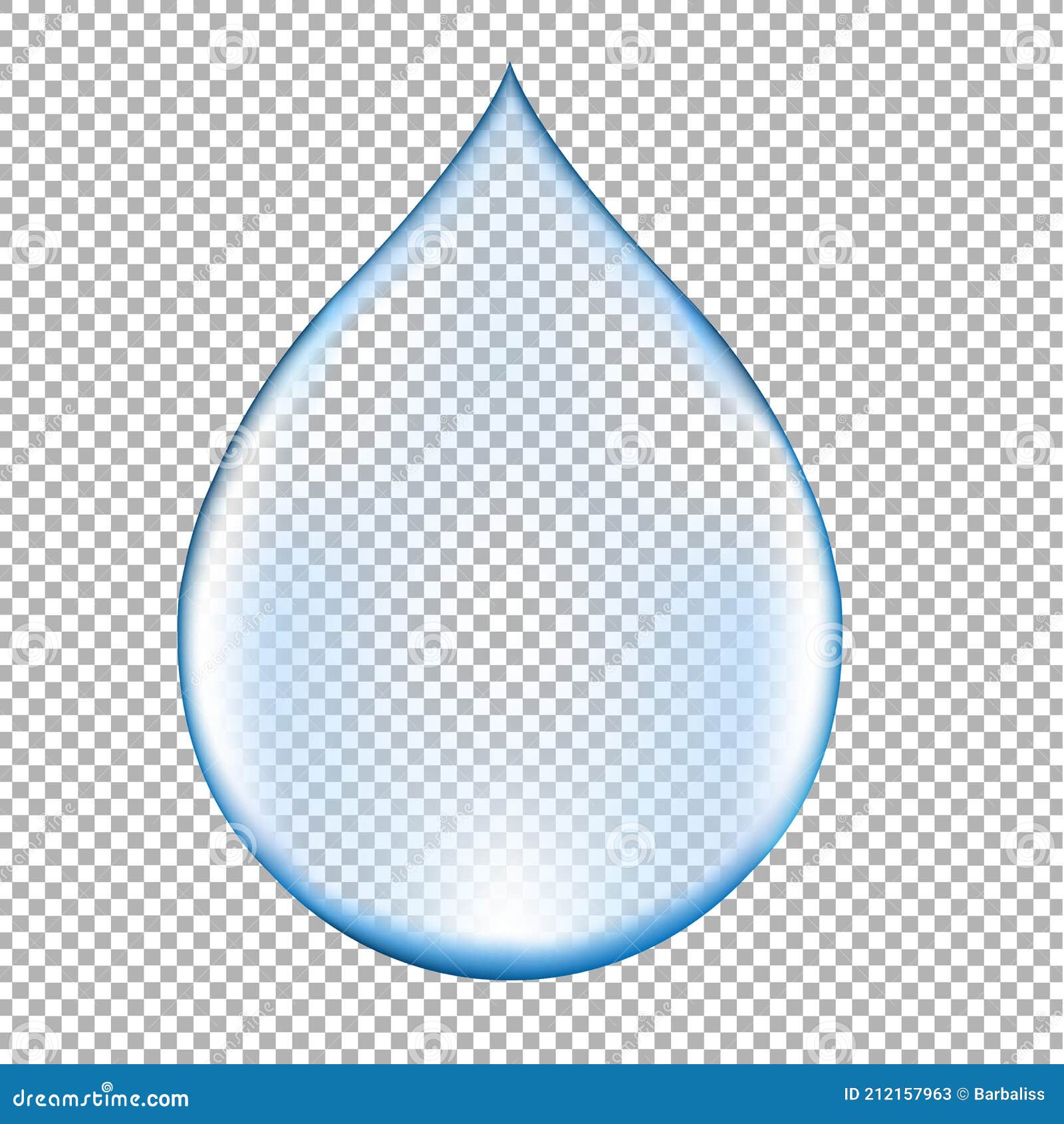 Realistic Blue Water Drop stock vector. Illustration of icon - 212157963