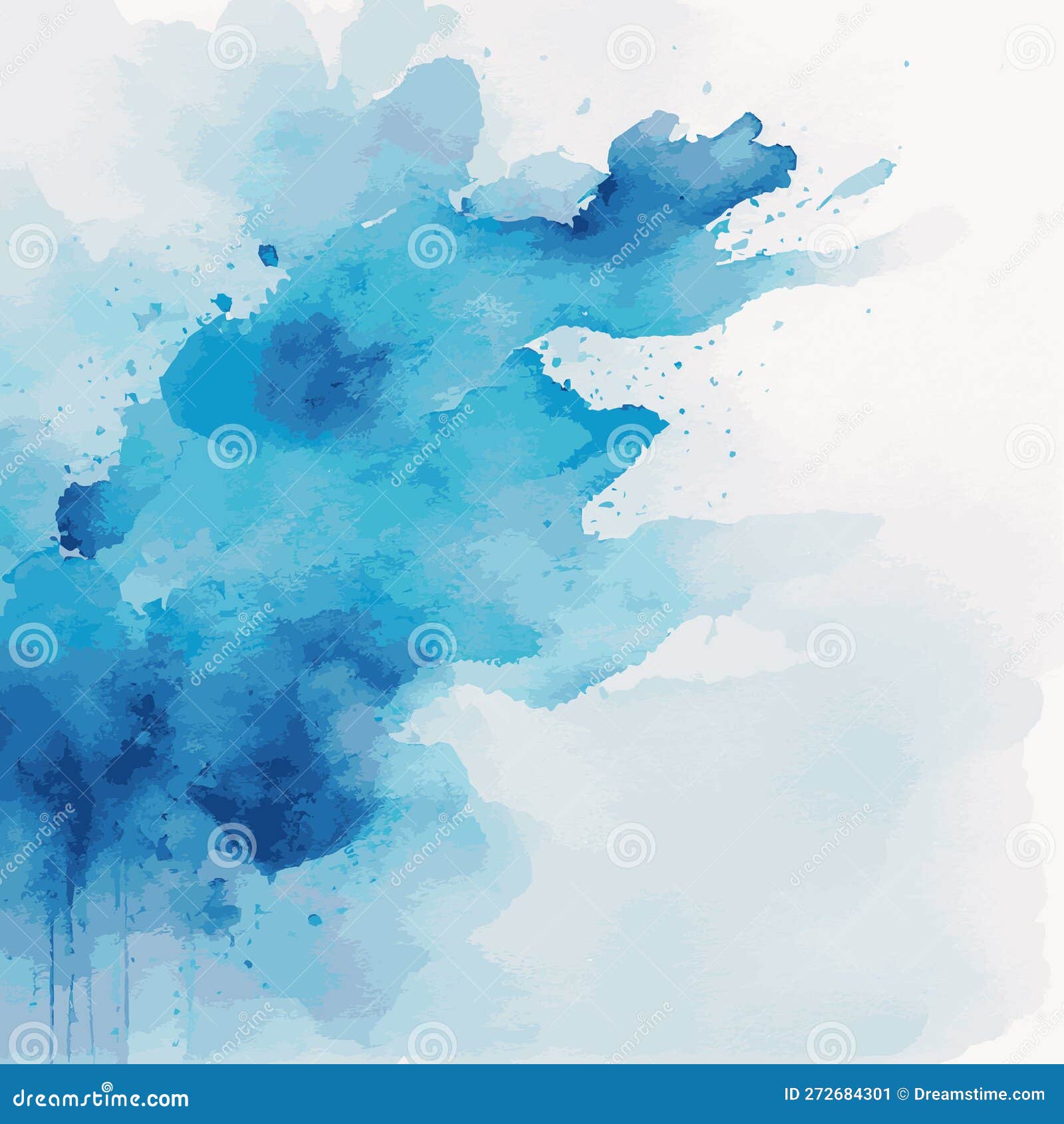 Realistic Blue Watercolor Texture Colorful Background - Vector Stock ...