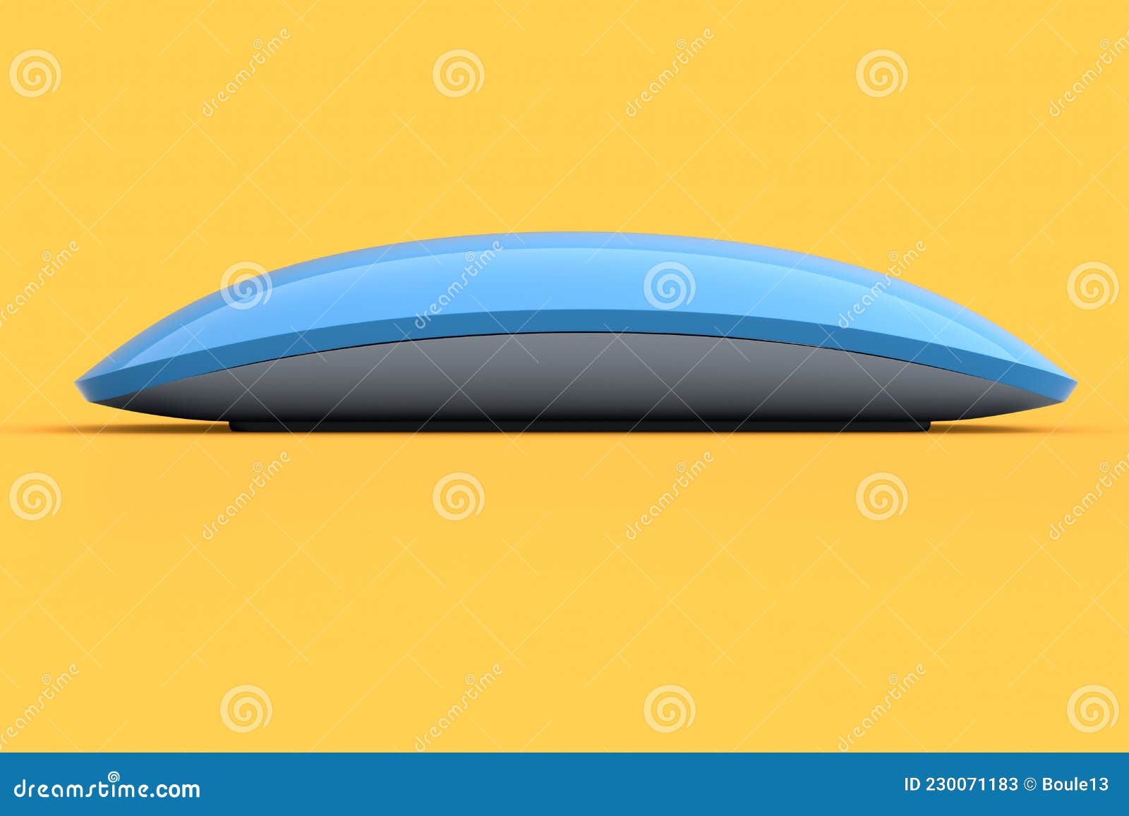 Realistic Blue Wireless Computer Mouse with Touch Isolated on Orange ...