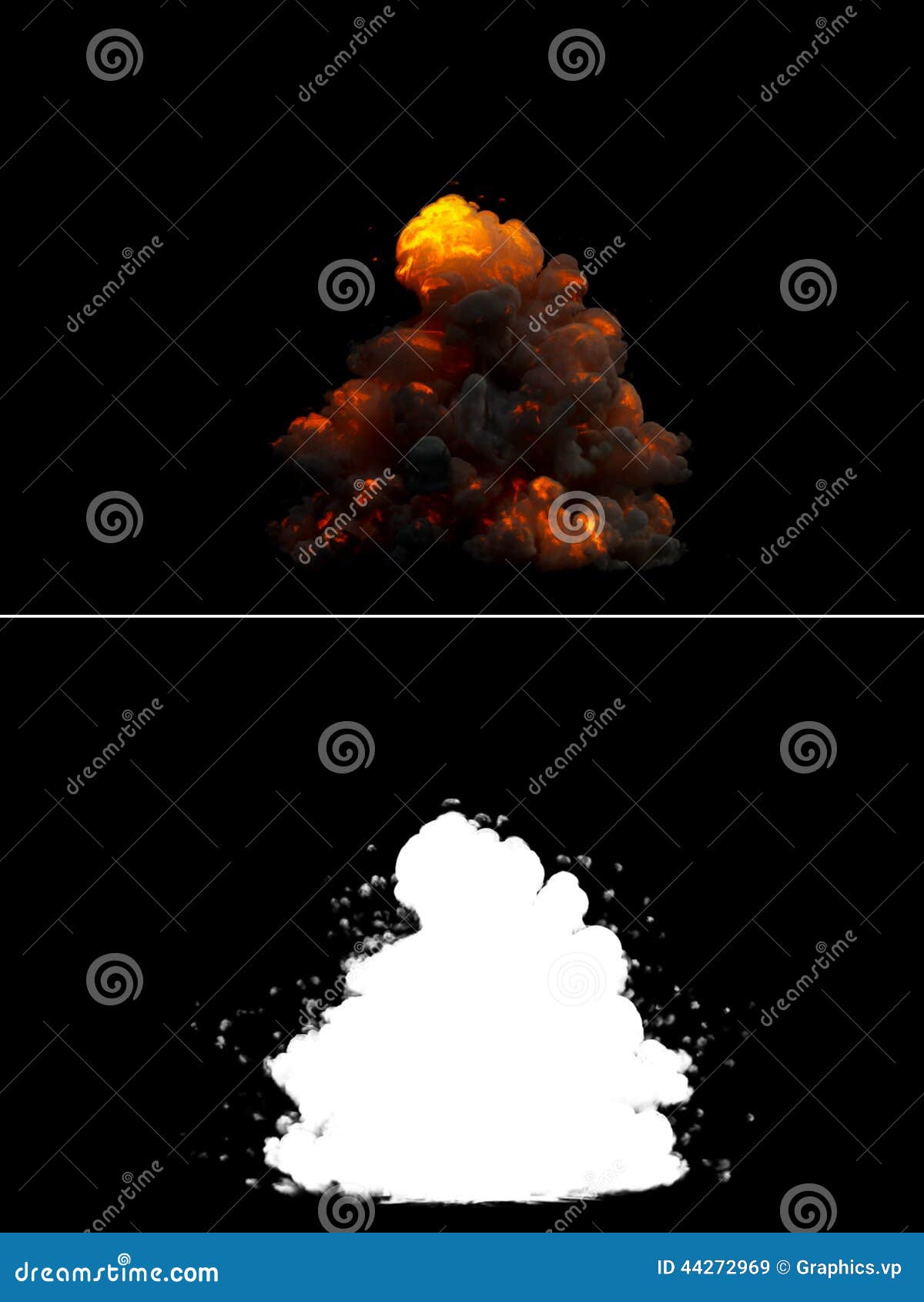 Realistic Bomb Explosion. Fire Explosions Effect, Light And Steam ...