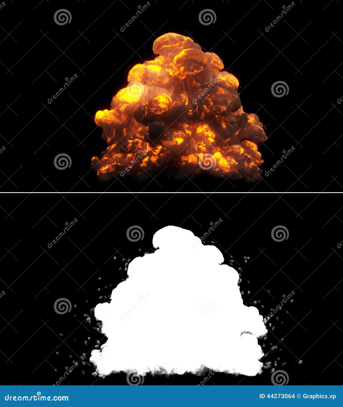 Realistic Bomb Explosion stock photo. Image of clouds - 44273064