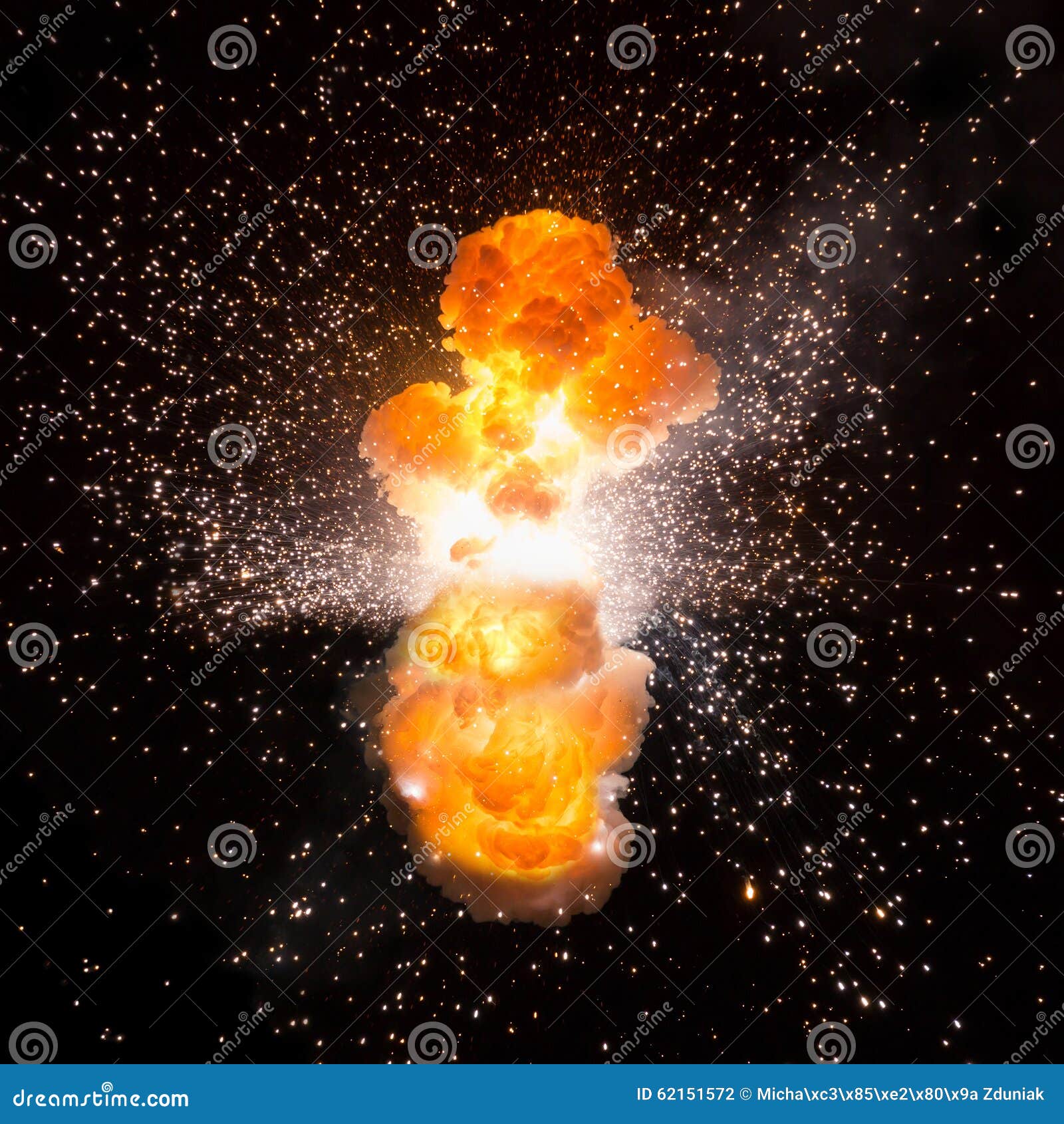 Realistic Bomb Explosion. Fire Explosions Effect, Light And Steam ...
