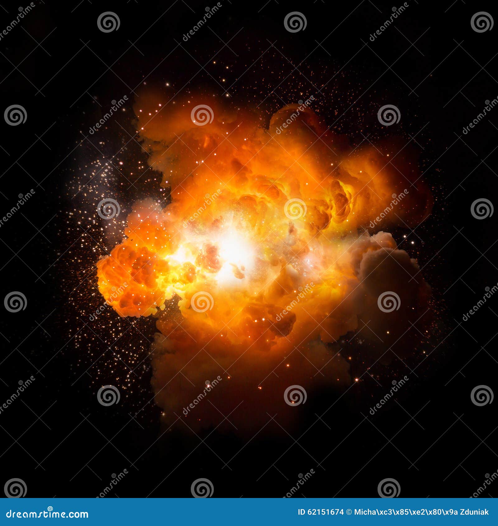 Realistic Bomb Explosion. Fire Explosions Effect, Light And Steam ...
