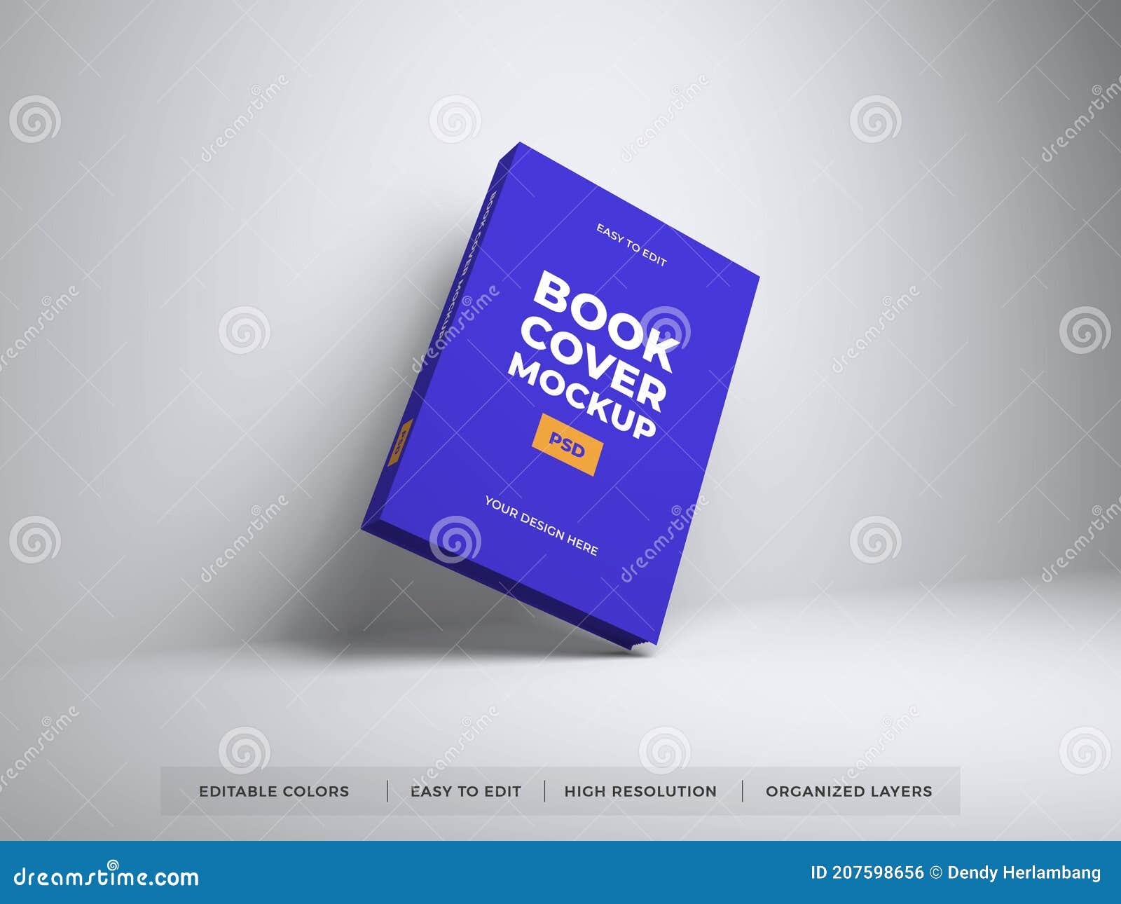 Realistic Book Cover Mockup Template Stock Illustration - Illustration ...