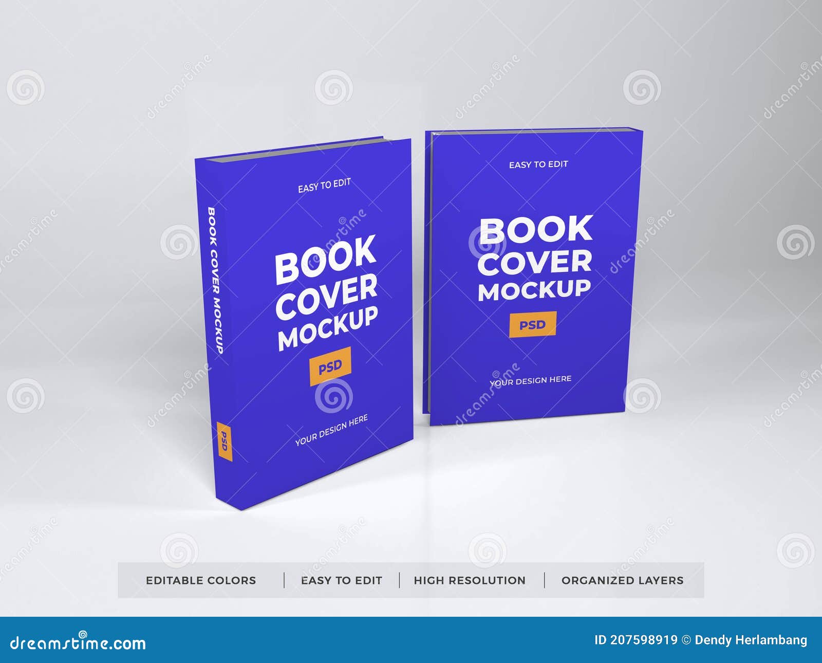Realistic Book Cover Mockup Template Stock Illustration - Illustration ...
