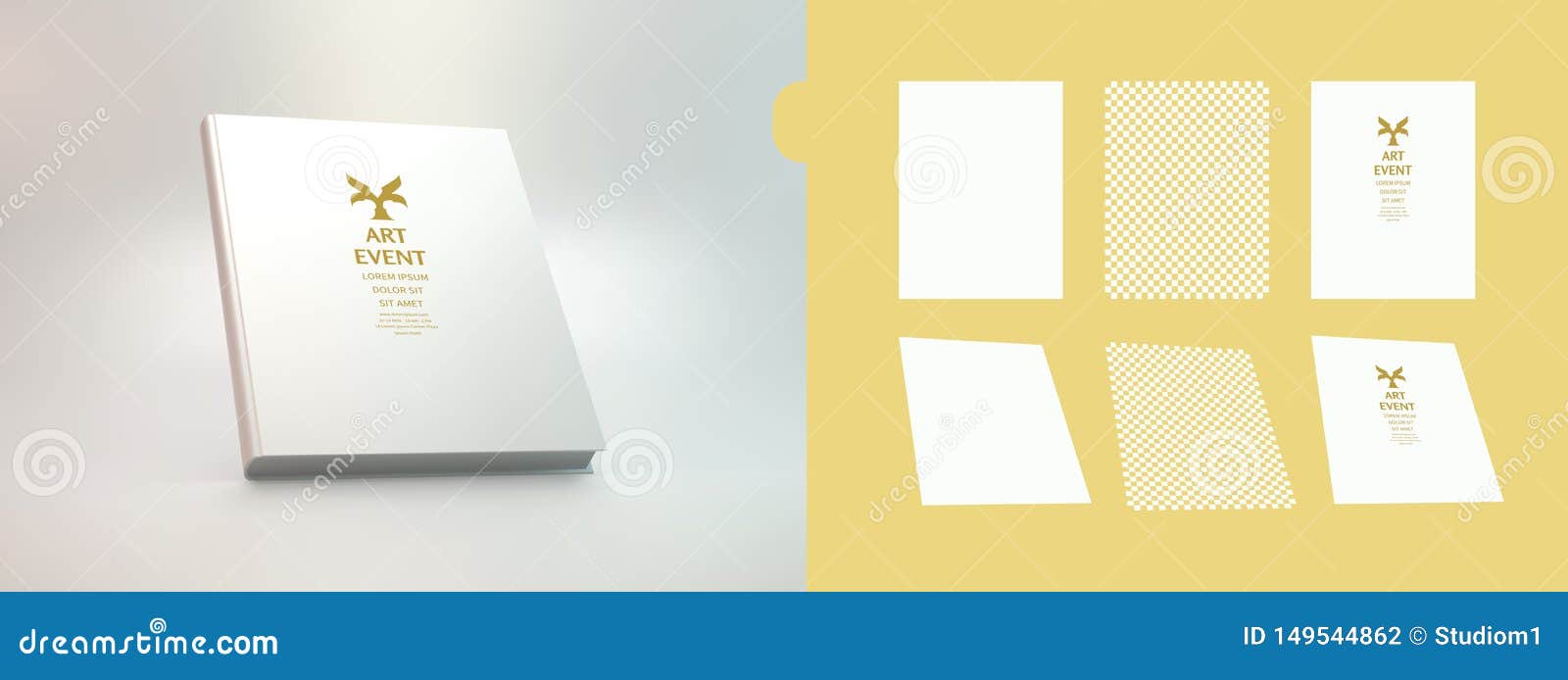 Realistic Book Mockup. Cover Design Template. Perspective View Stock ...