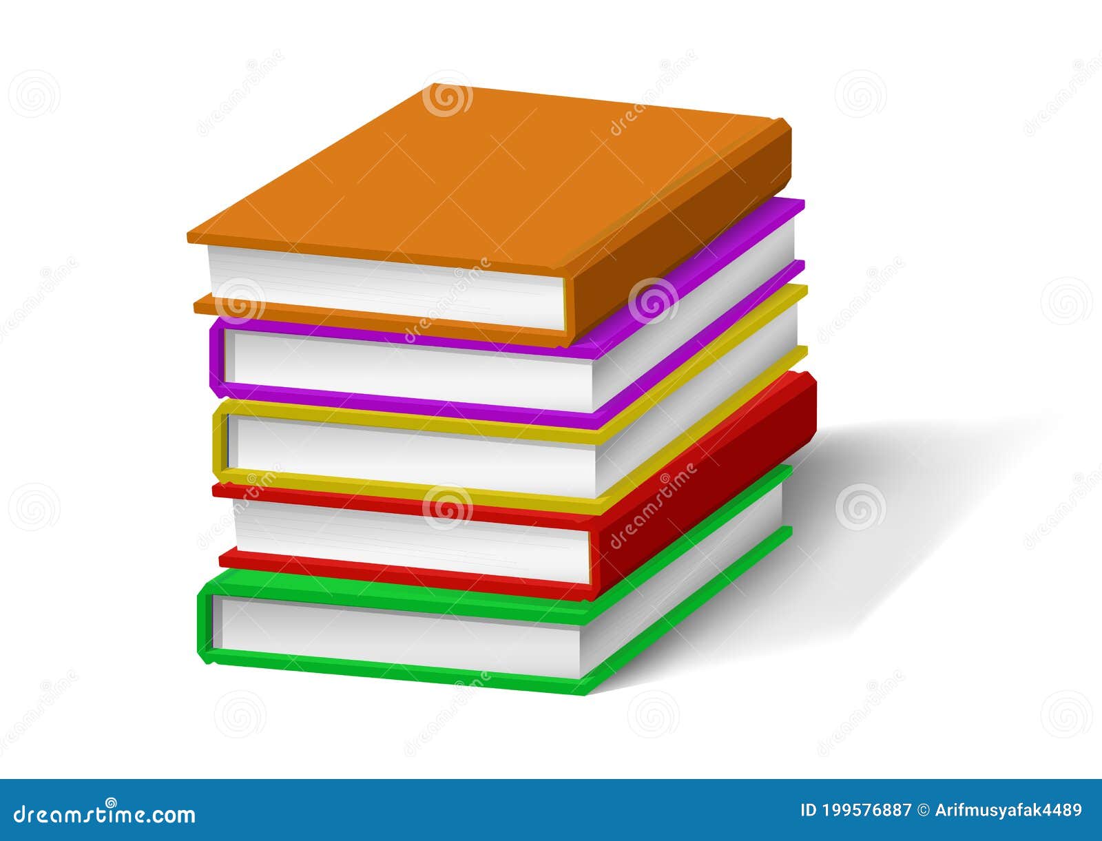 Realistic books stack stock vector. Illustration of knowledge - 199576887