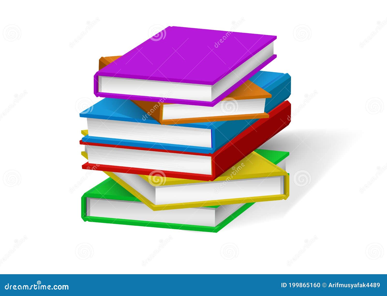 Realistic books stack stock vector. Illustration of knowledge - 199865160