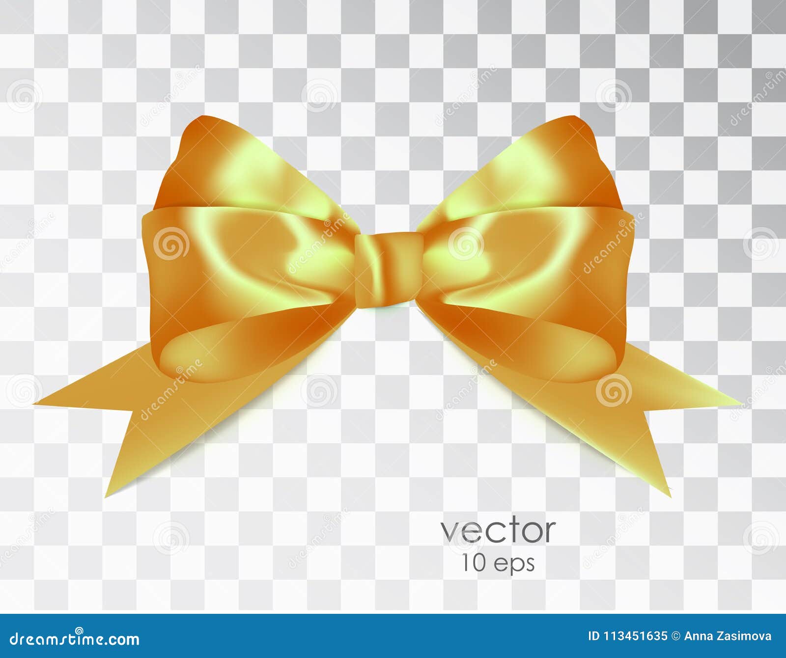 Realistic Bow of Ribbon on a Transparent Background. Realistic 3D ...