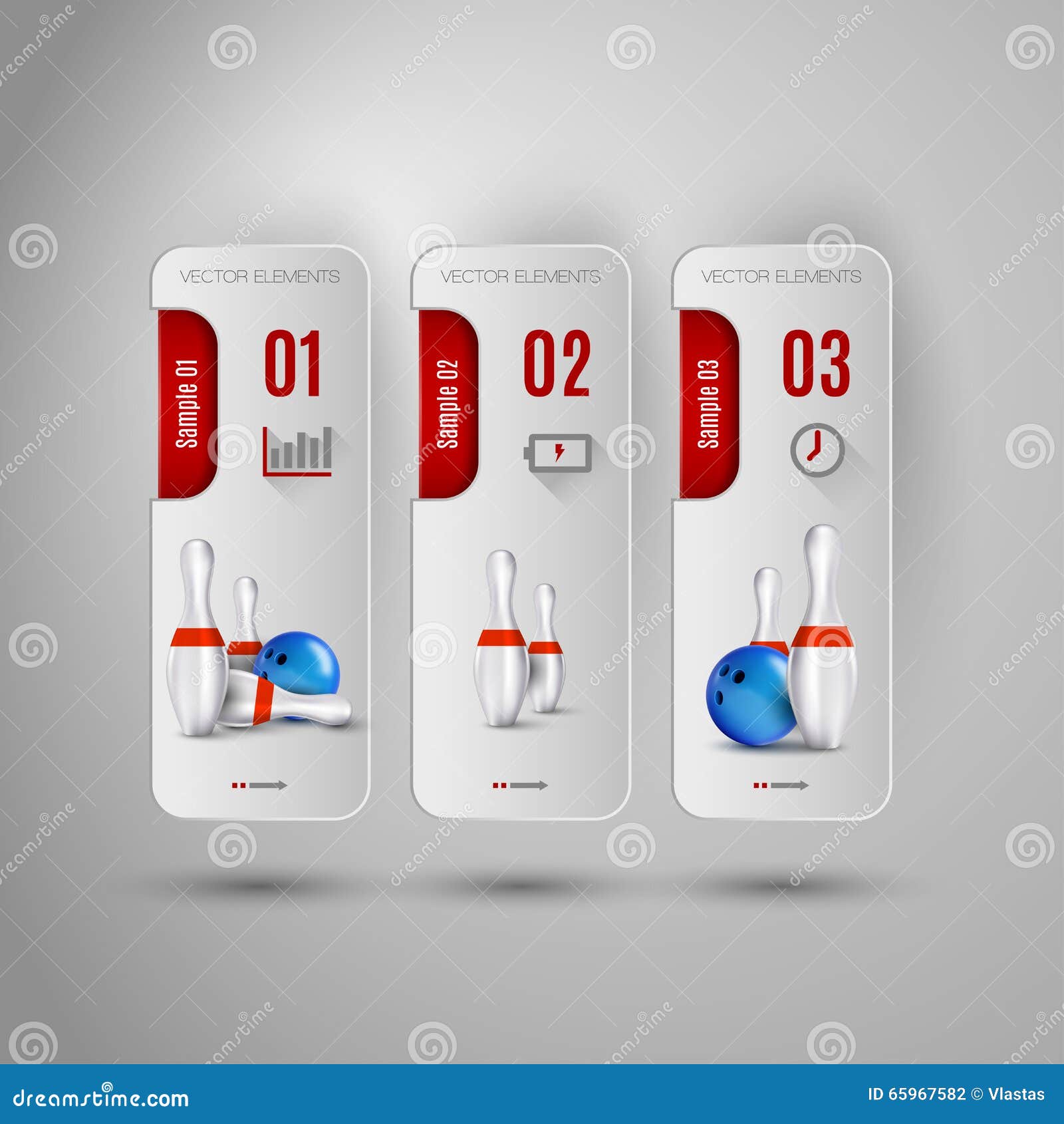 Realistic Bowling Objects on the Gray Business Banners As Design Stock ...