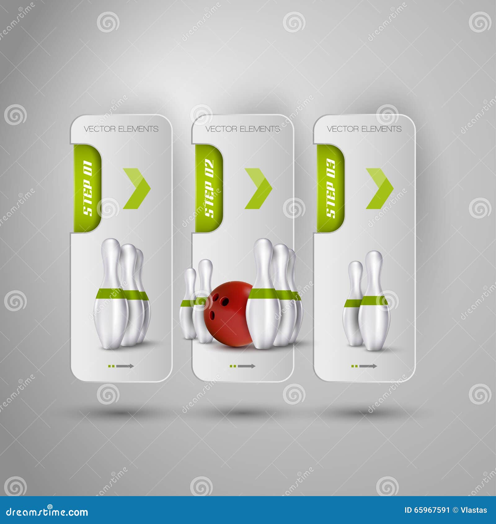 Realistic Bowling Objects on the Gray Business Banners As Design Stock ...