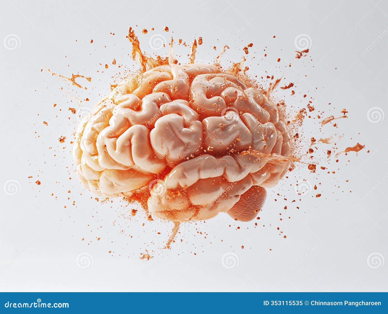 Realistic Brain From Side Or Front View Isolated On A White Background ...