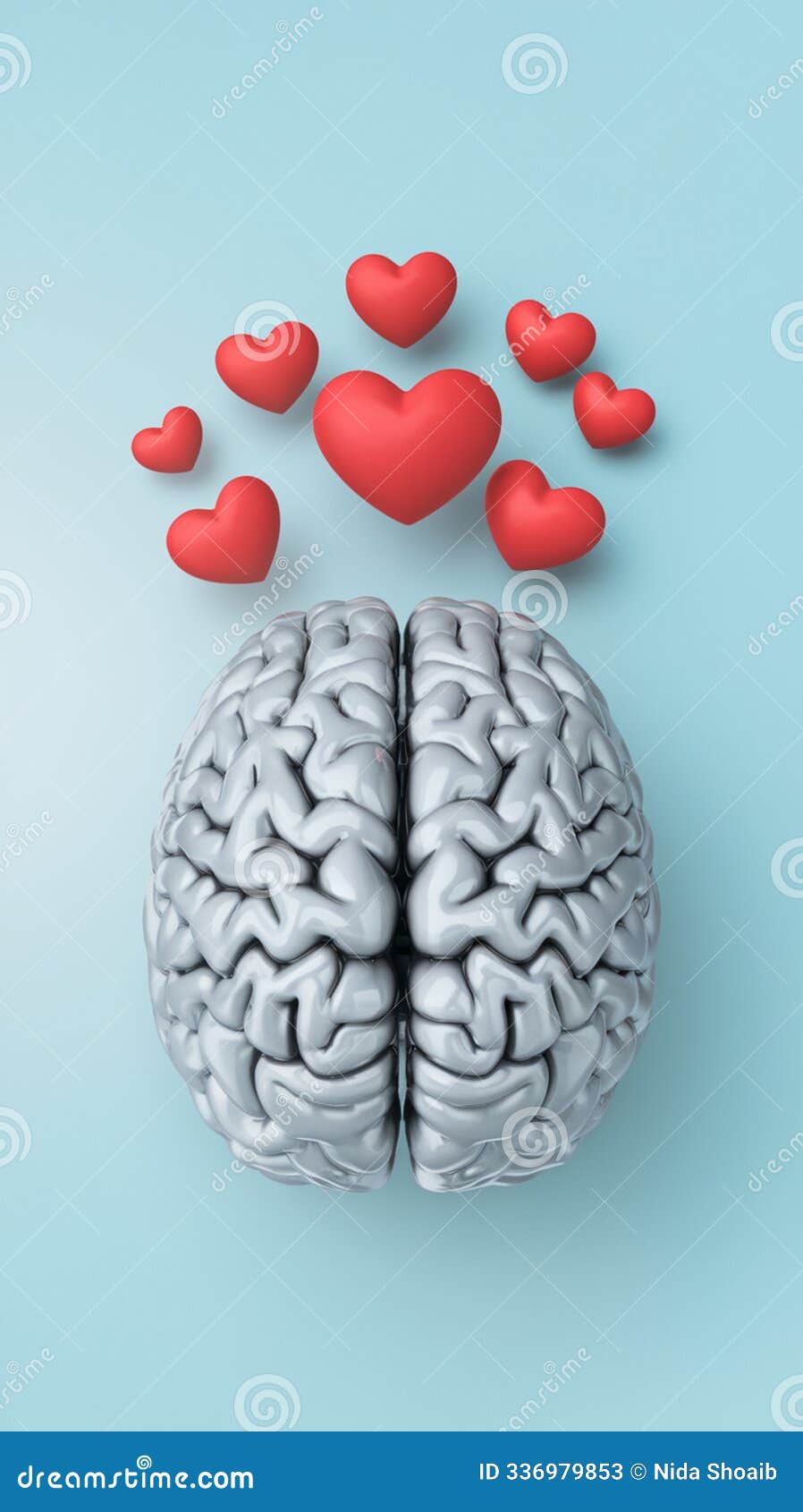 Realistic Brain Under A Glass Dome, 3D Realistic Human Brain On A ...