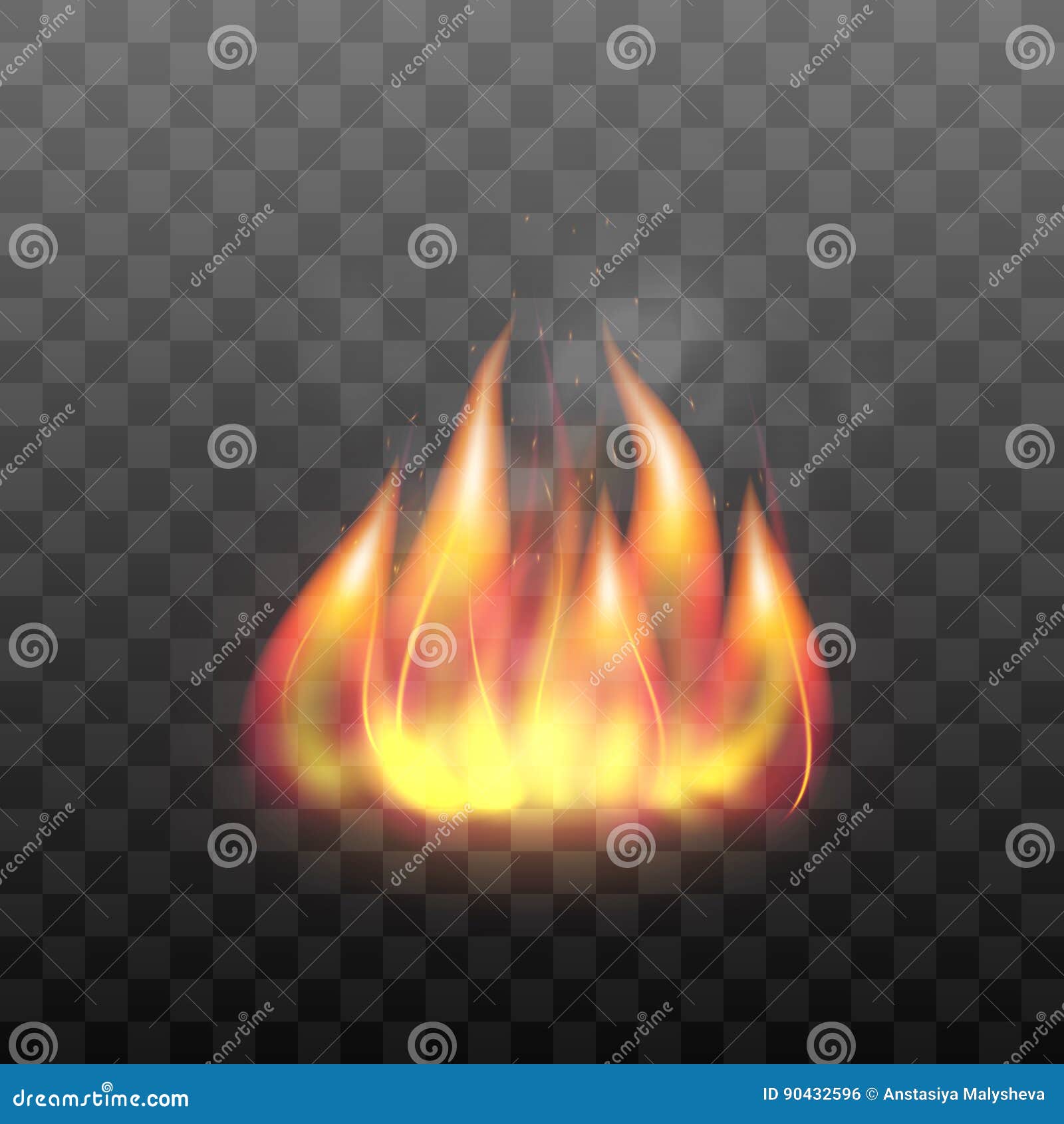 Realistic Bright Blazing Campfire Effect. Stock Vector - Illustration ...